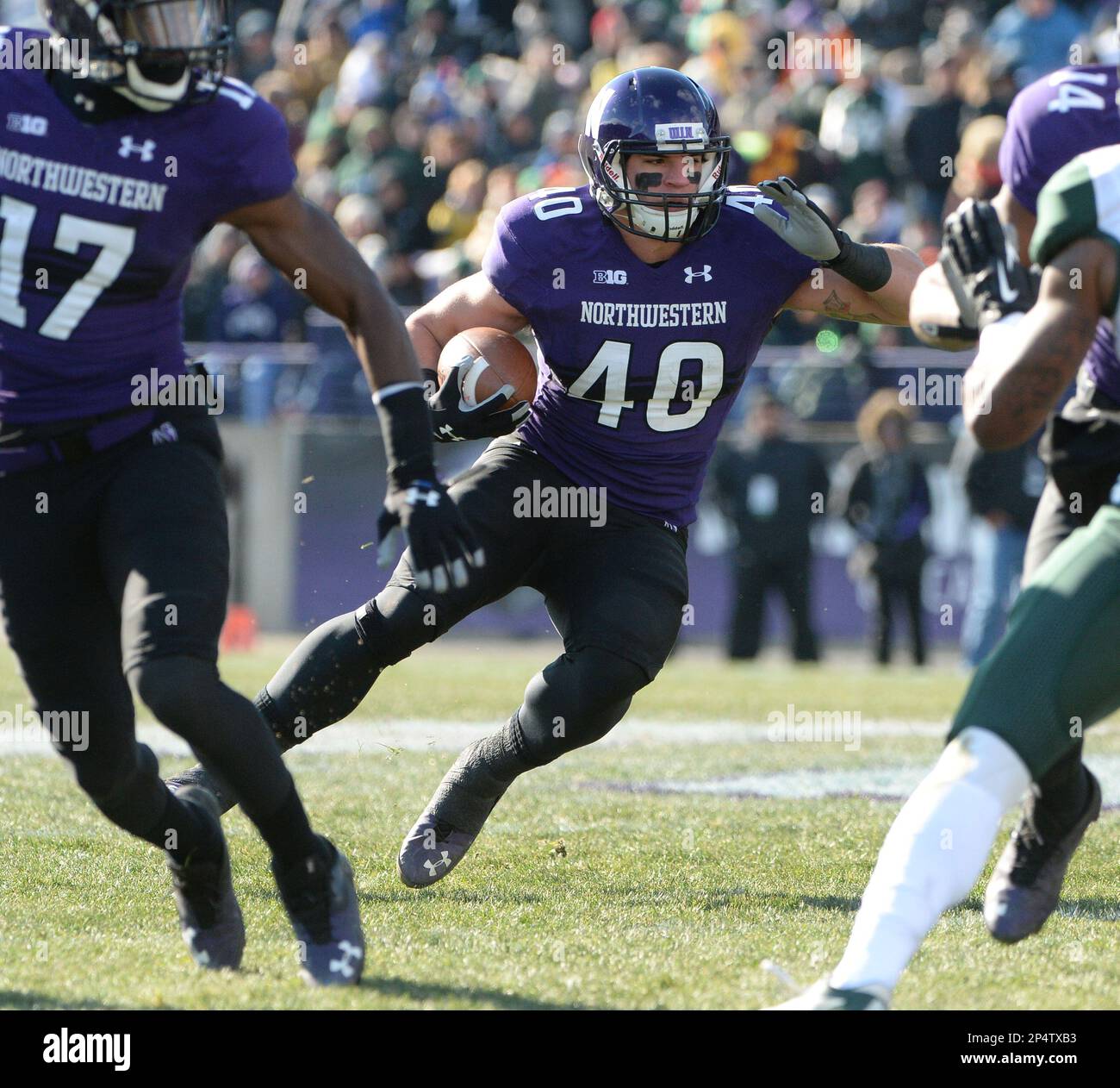 Northwestern Wildcats Dan Vitale (40) during a game against the ...