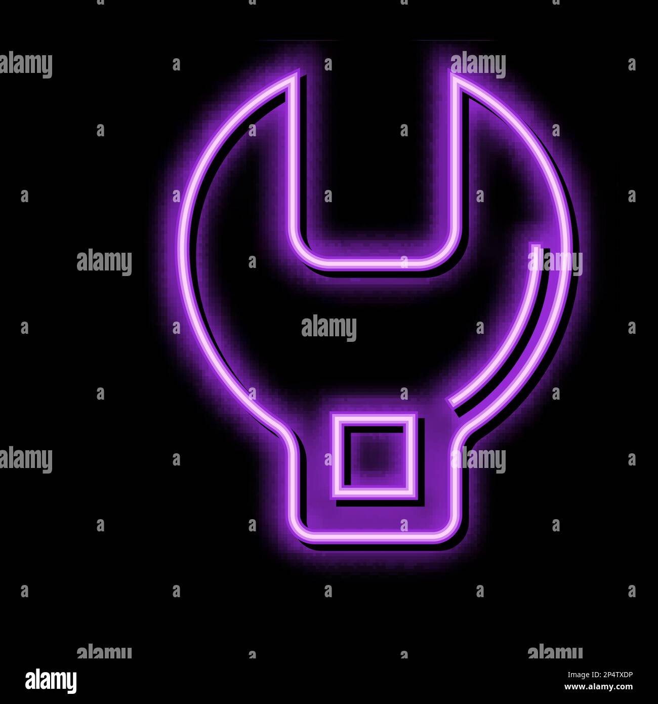 crowfoot wrench tool neon glow icon illustration Stock Vector Image ...