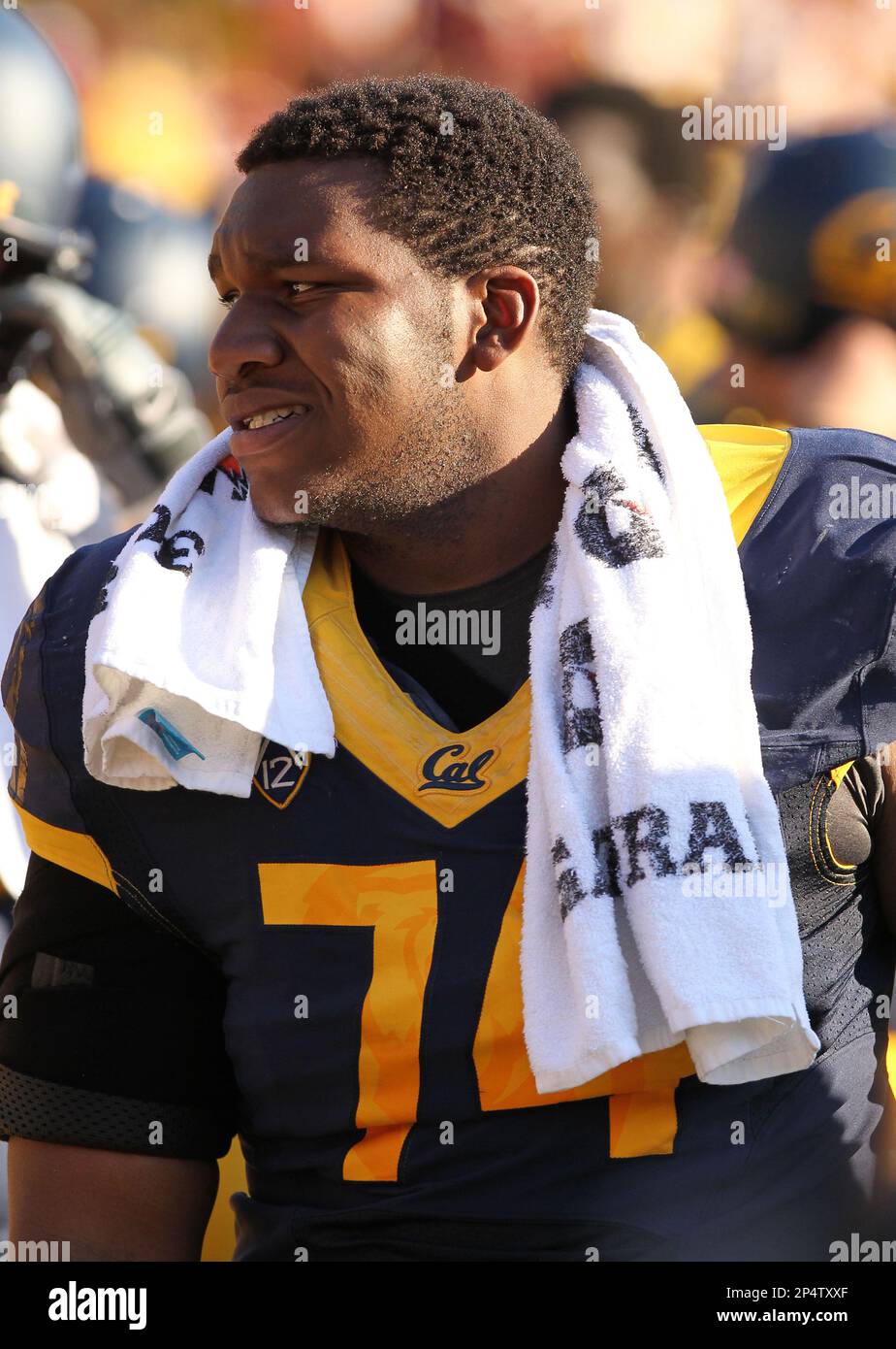 Cal Golden Bears Matt Cochran (74) during a game against the USC ...