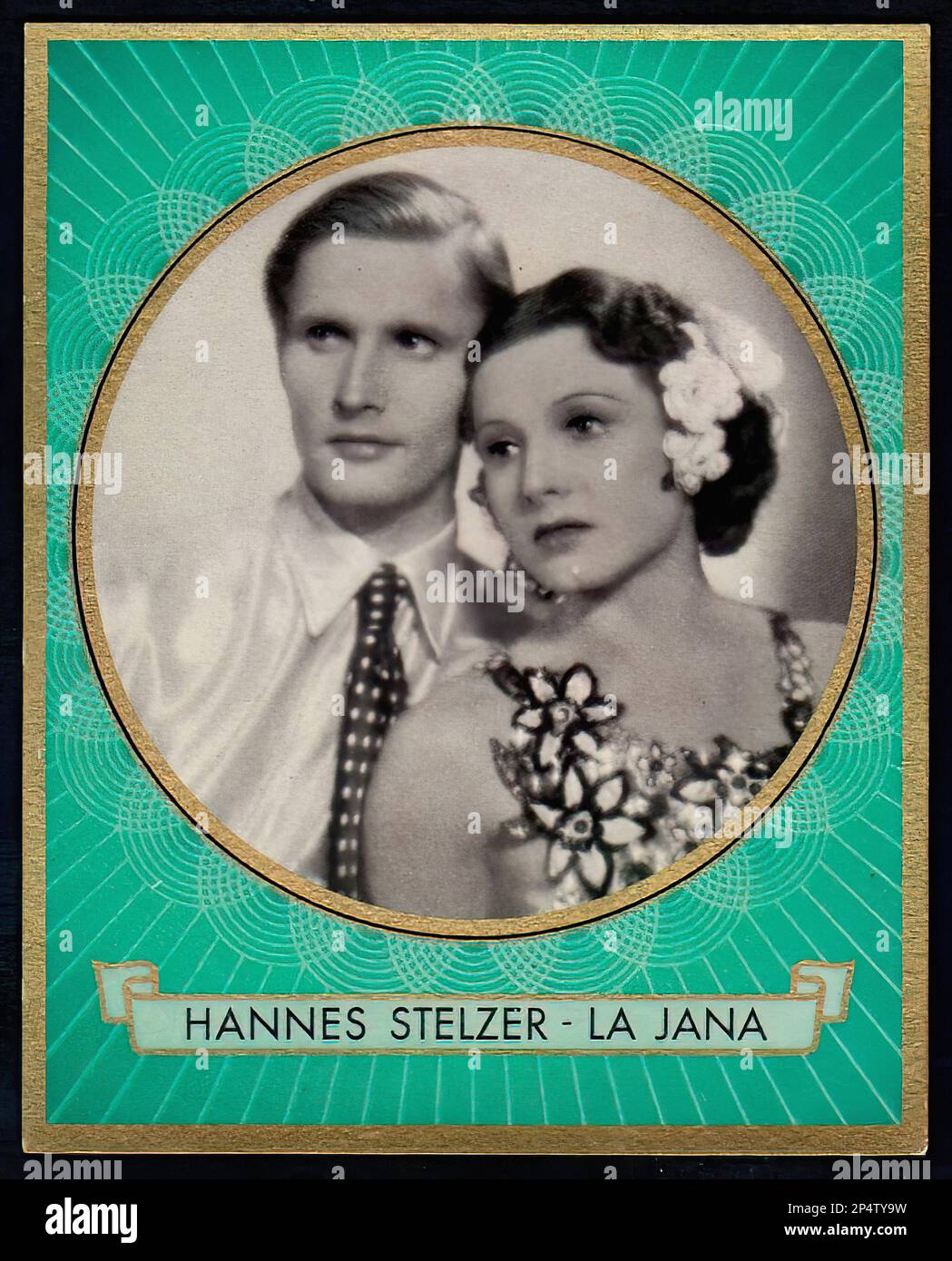 Portrait of Hannes Stelzer and La Jana - Vintage German Cigarette Card ...