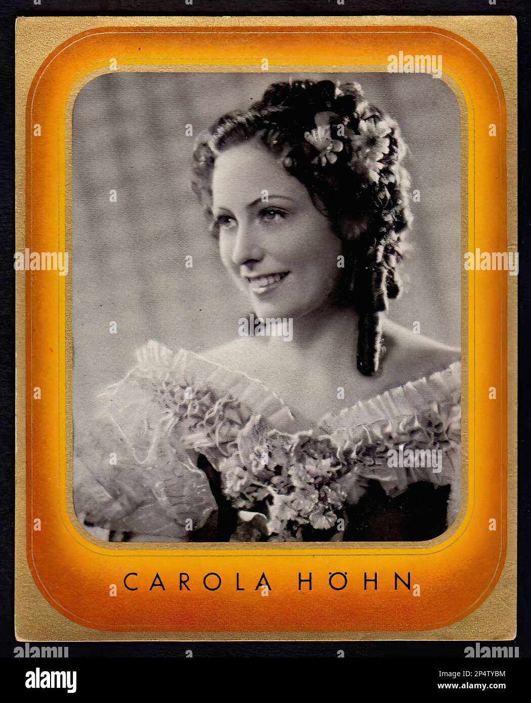 Portrait of Carola Höhn - Vintage German Cigarette Card 02 Stock Photo ...