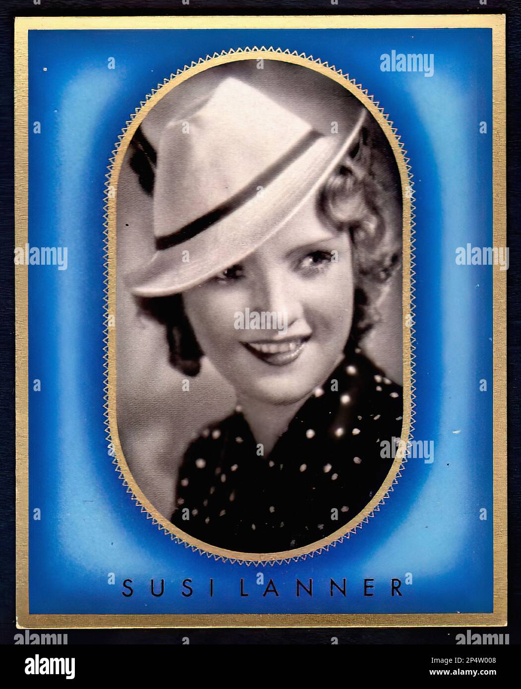 Portrait of Susi Lanner - Vintage German Cigarette Card 01 Stock Photo ...