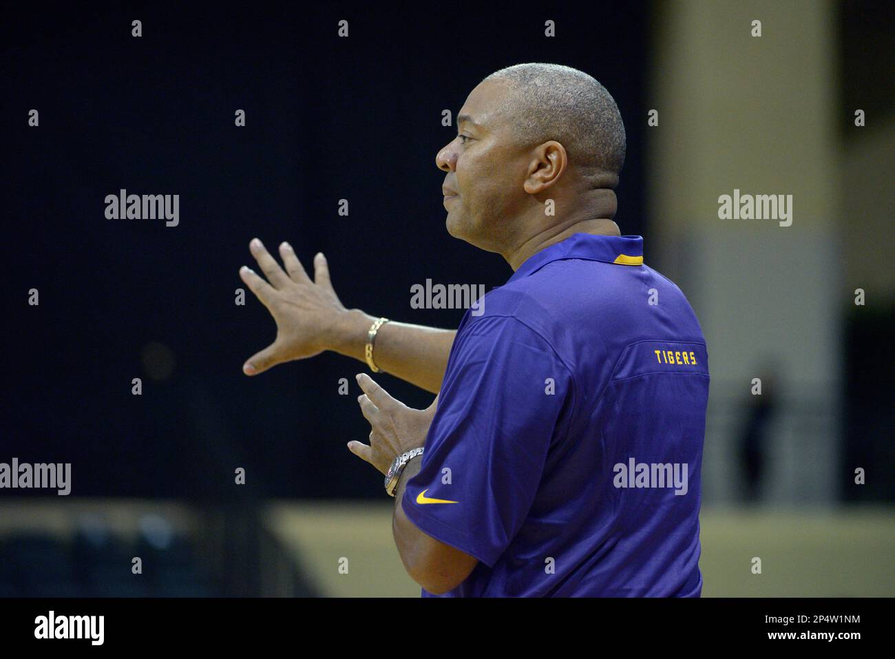 LSU head coach Johnny Jones gives instructions during the first half of ...