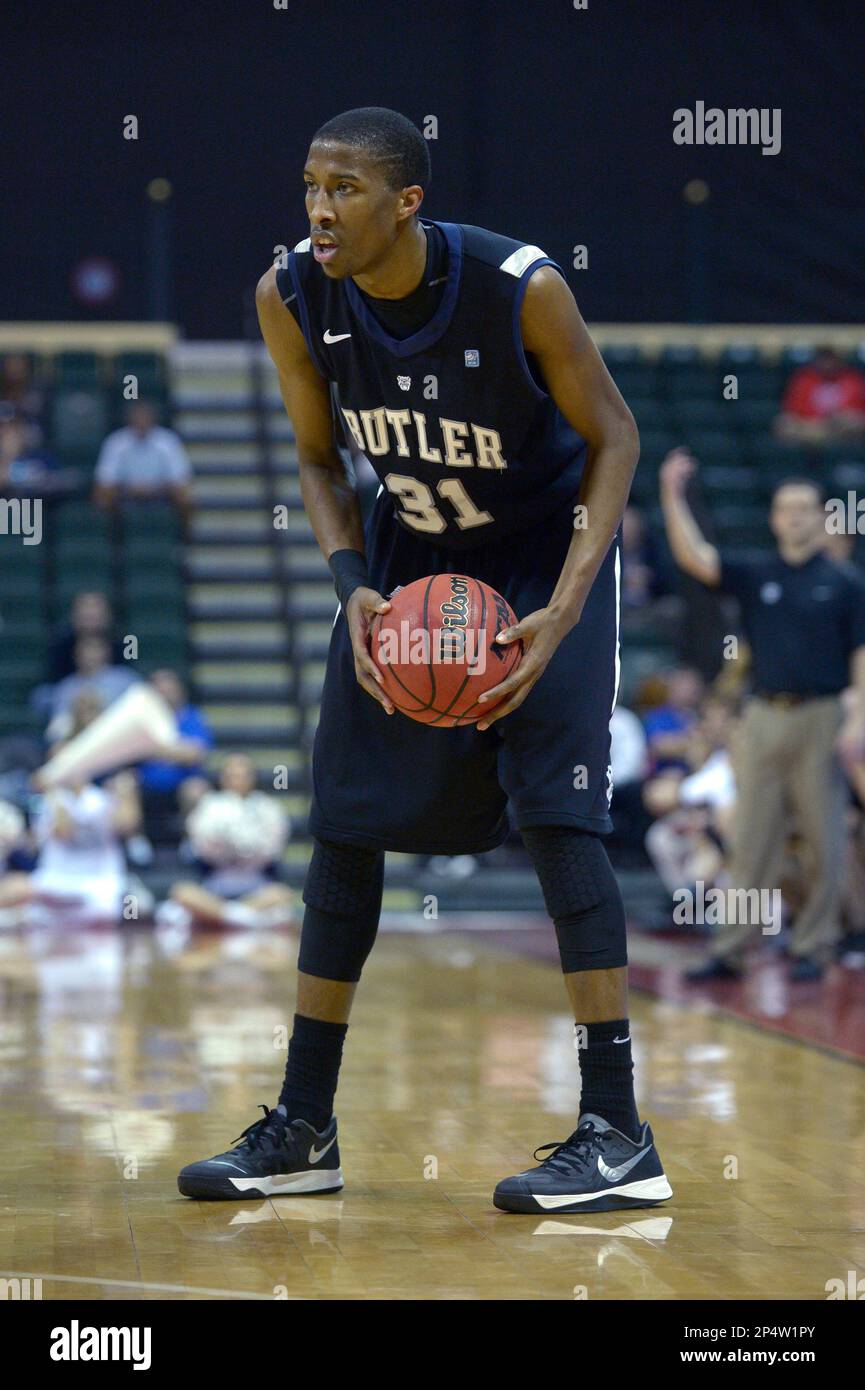 Butler forward Kameron Woods (31) holds the ball during the first half ...