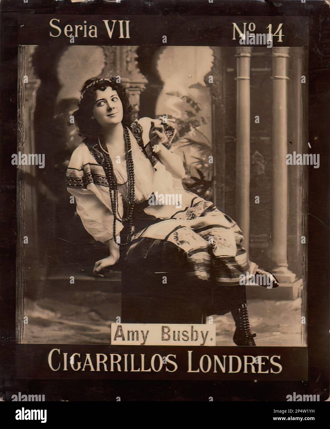 Portrait of actress Amy Busby - Vintage Uruguyan Cigarette Card Stock ...