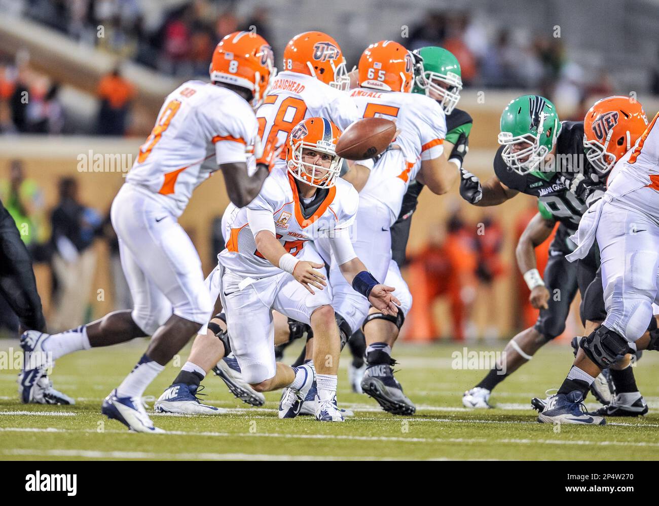 Nov. 09th, 2013:.UTEP Miners quarterback Mack Leftwich (16) pitches the ...