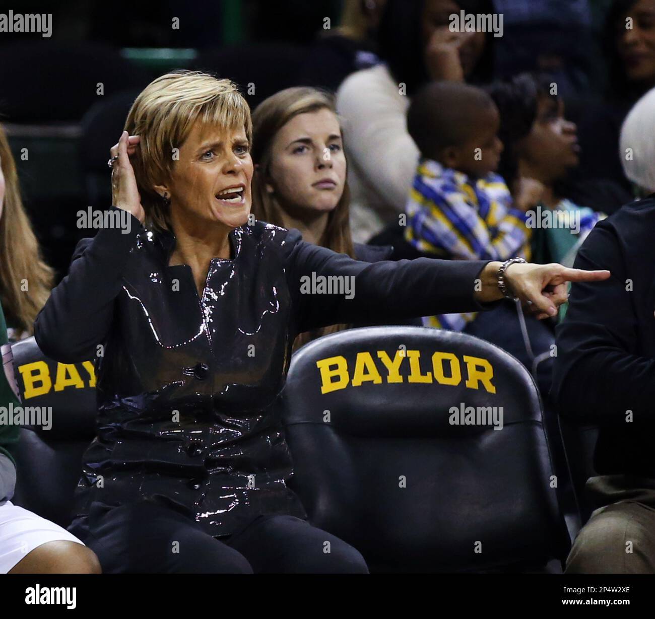Baylor head coach Kim Mulkey points to a play against McNeese State in ...