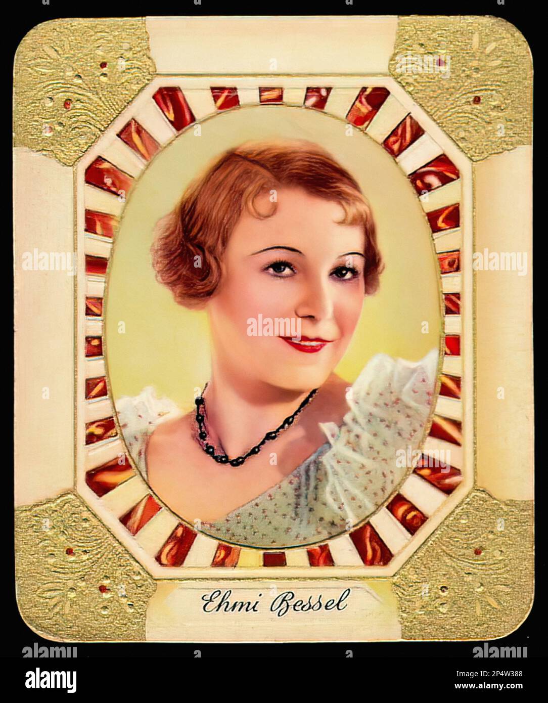 Portrait of actress Ehmi Bessel - Vintage German Cigarette Card Stock ...