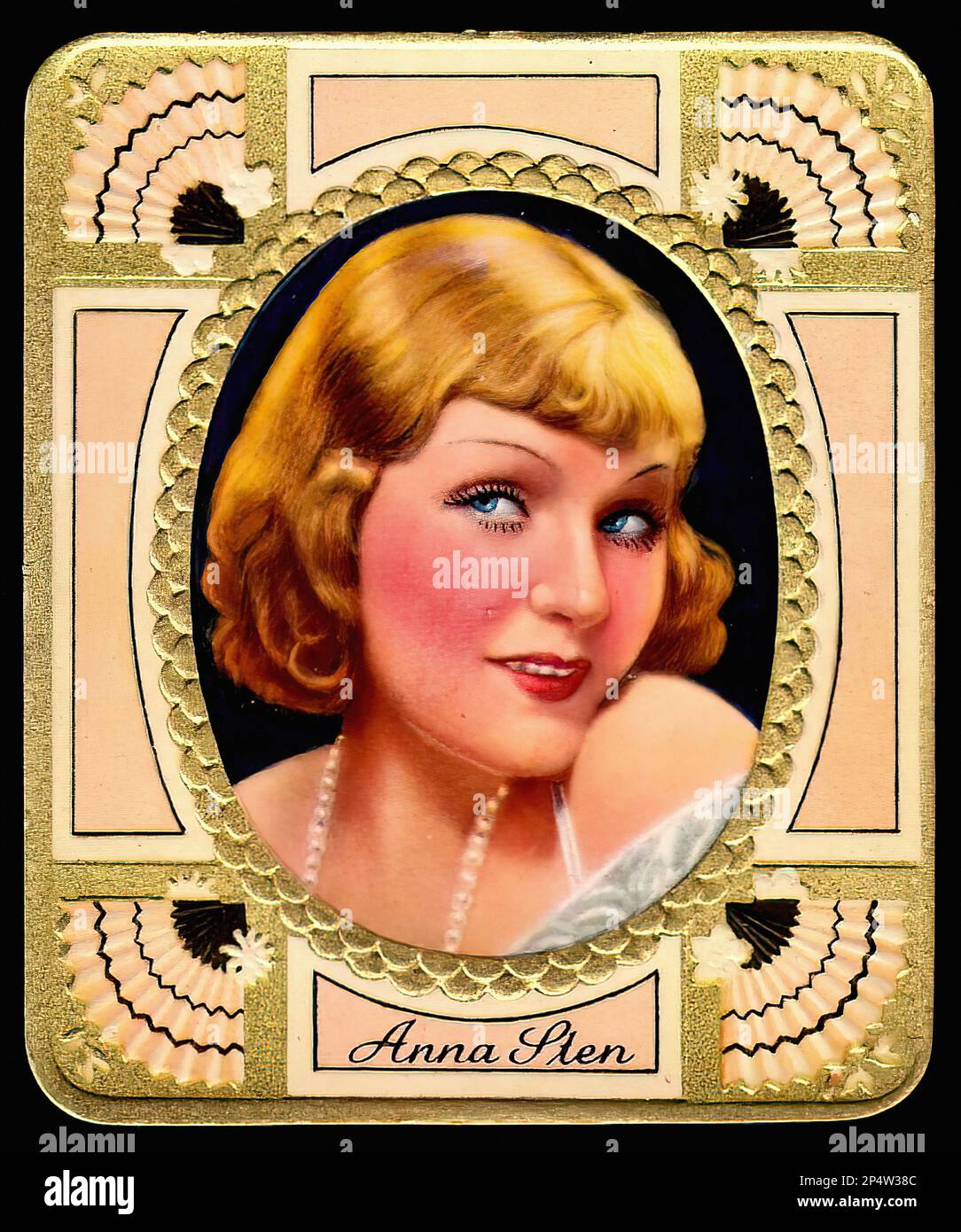 Portrait of Anna Sten - Vintage German cigarette Card Stock Photo - Alamy