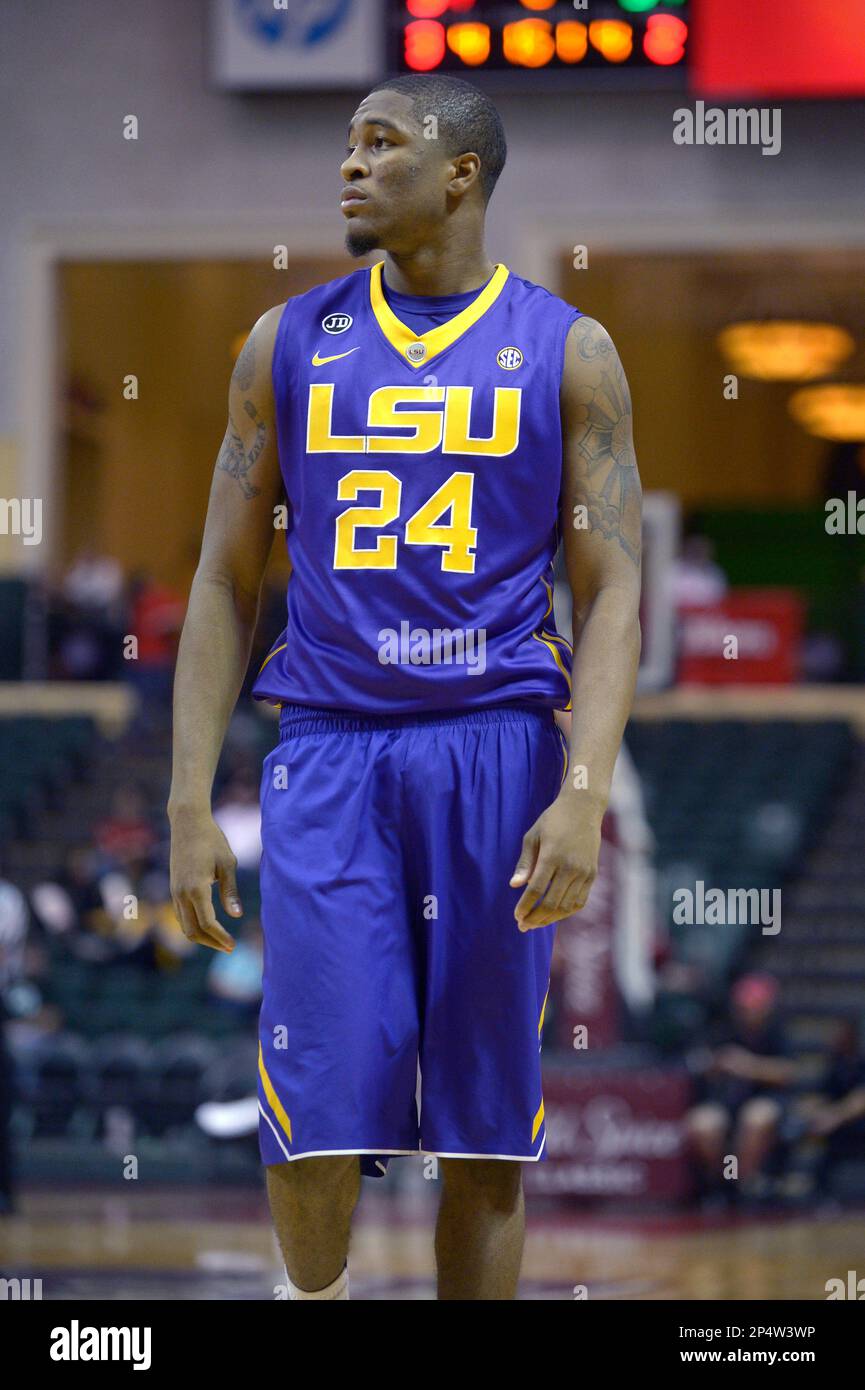 LSU guard Malik Morgan (24) waits for play to resume during the second ...