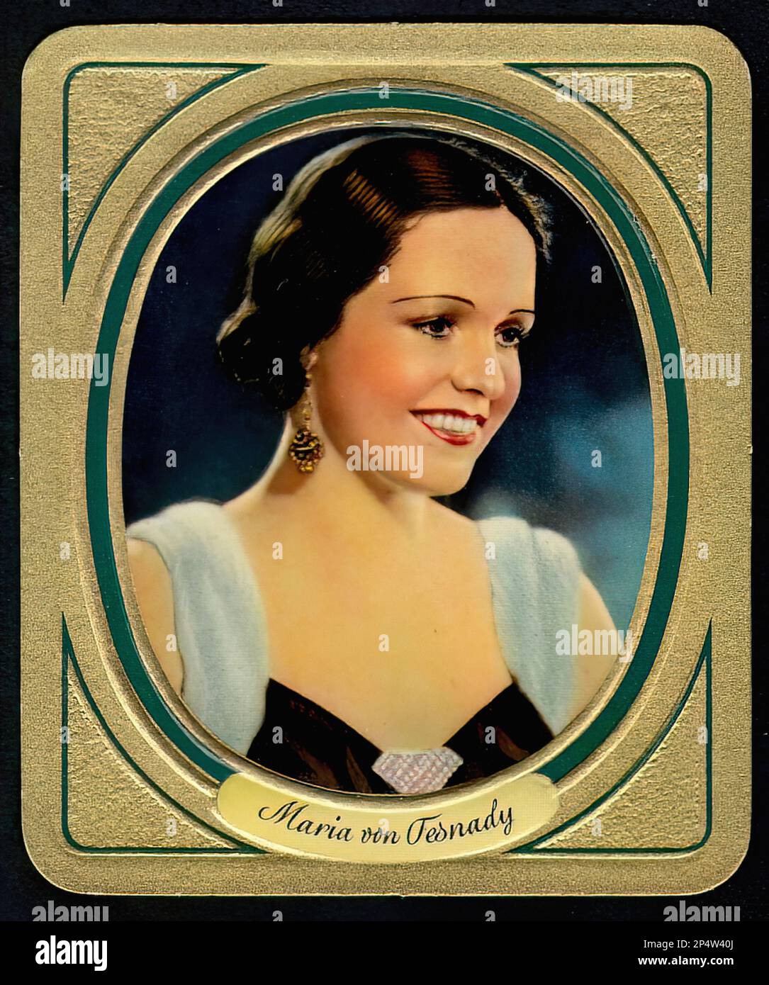 Portrait of actress Maria von Tasnady - Vintage Cigarette Card Stock ...