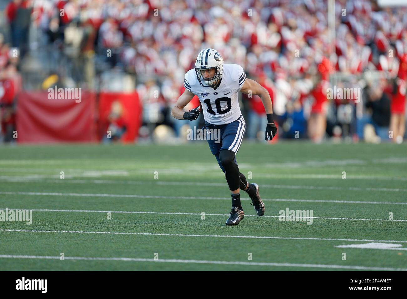 Brigham Young wide receiver Mitch Mathews (10) runs during an NCAA ...