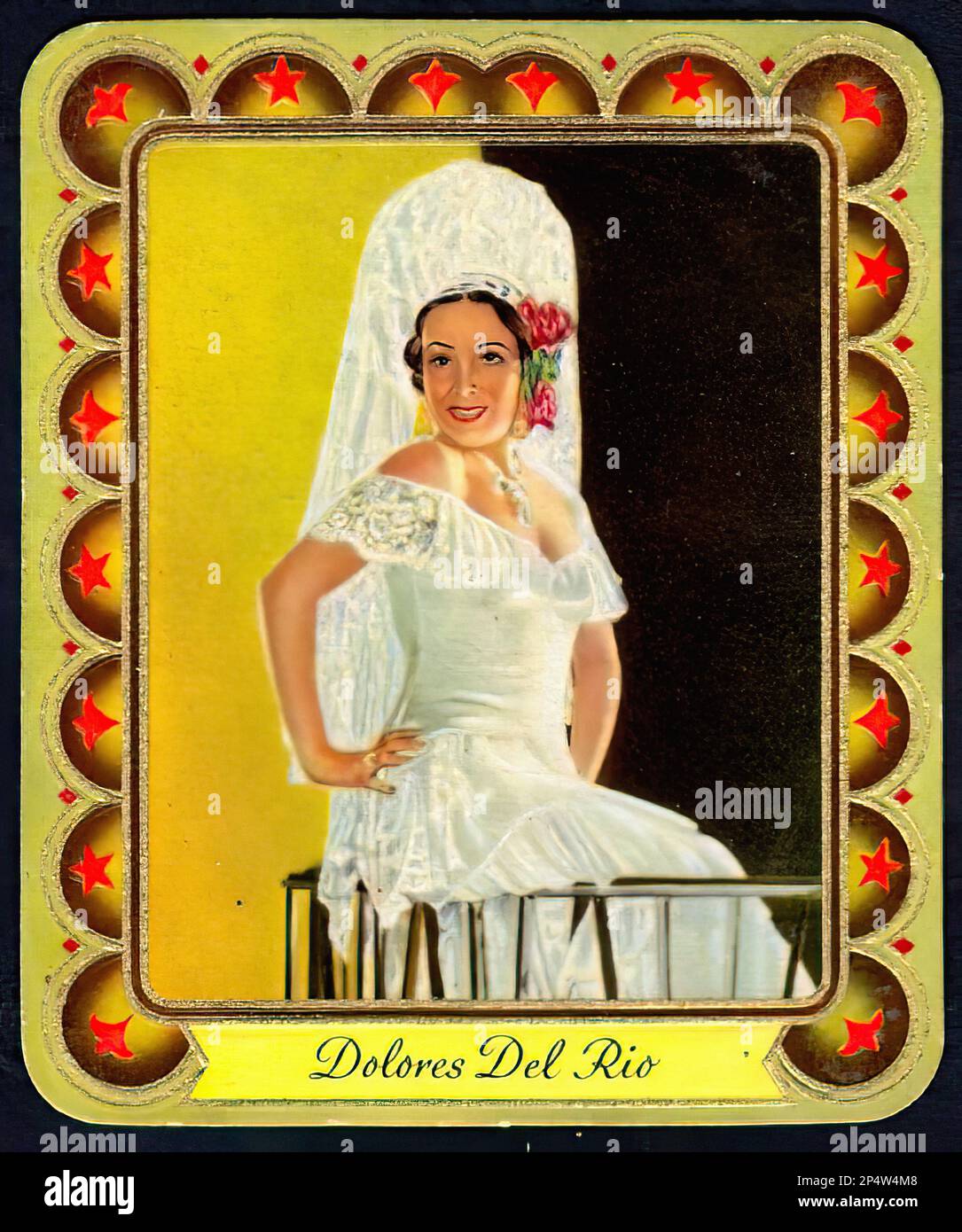 Portrait of Dolores Del Rio - Vintage German Cigarette Card 02 Stock ...