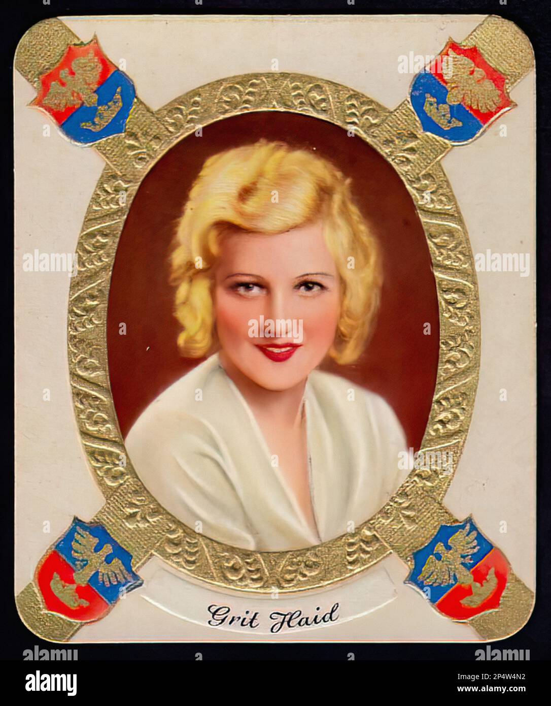 Portrait of actress Grit Haid - Vintage Cigarette Card Stock Photo - Alamy