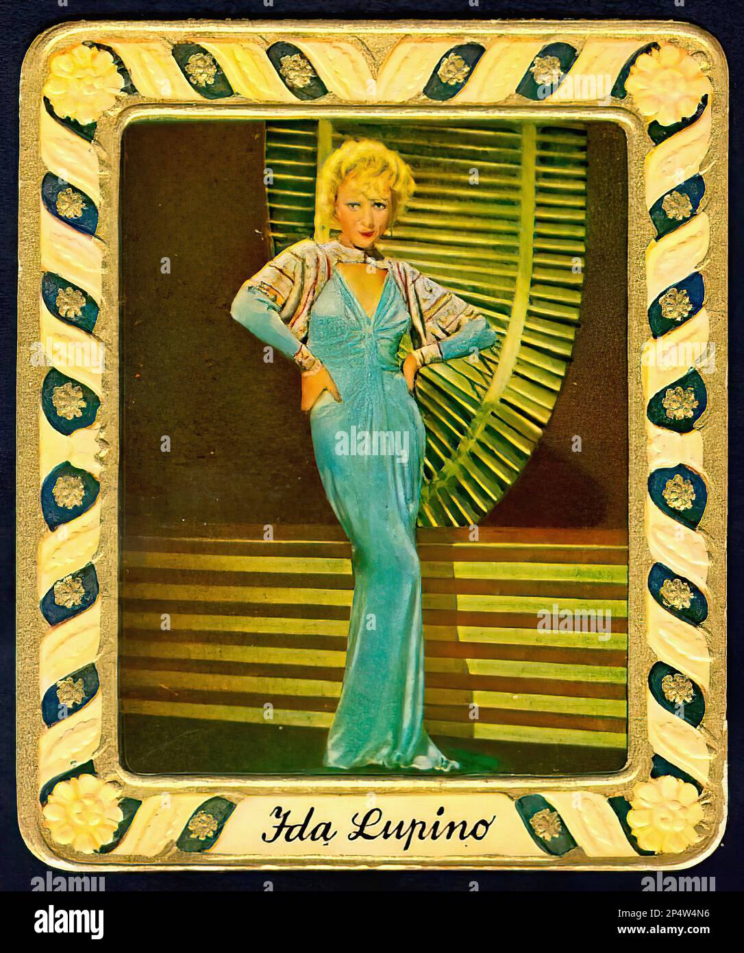 Portrait of Ida Lupino - Vintage German Cigarette Card 06 Stock Photo ...