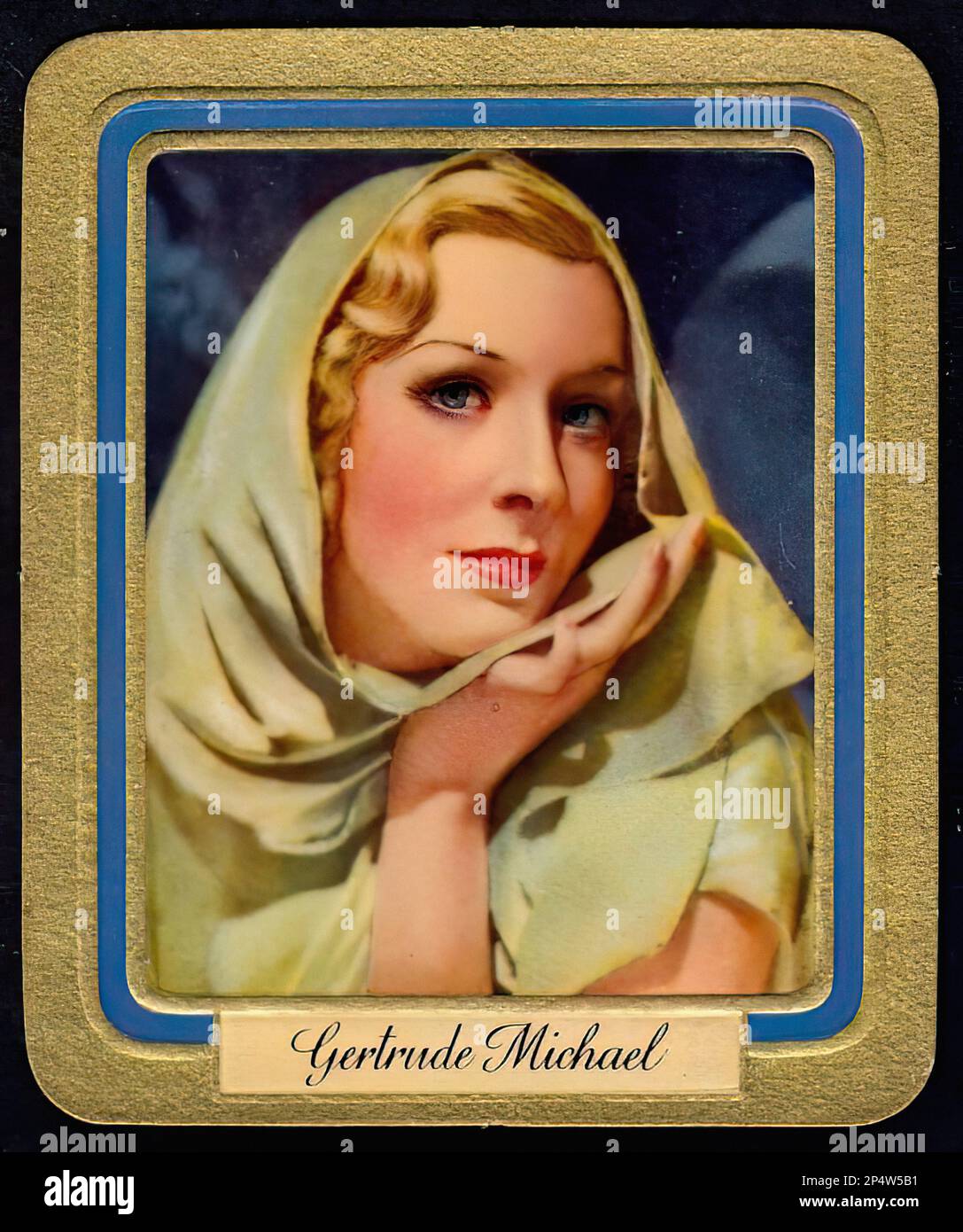 Portrait of actress Gertrude Michael - Vintage German Cigarette Card ...