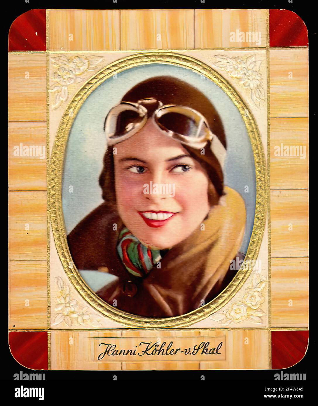 Portrait of Hanni Kohler - Vintage German Cigarette Card Stock Photo ...