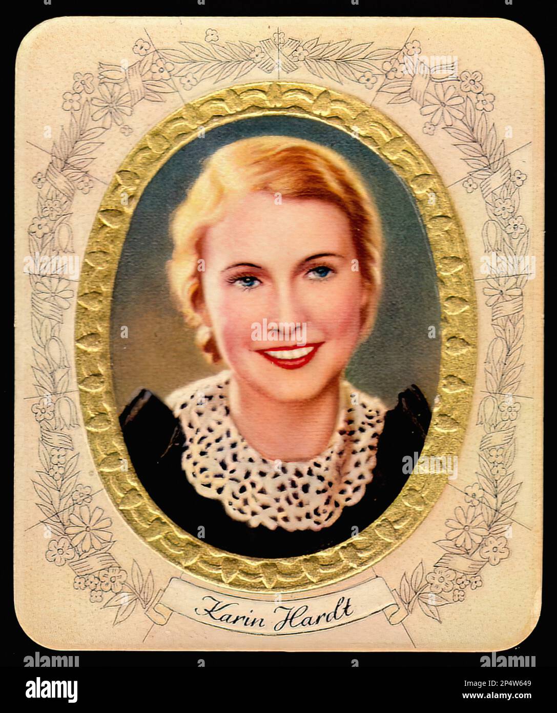 Portrait of actress Karin Hardt - Vintage German Cigarette Card 06 ...