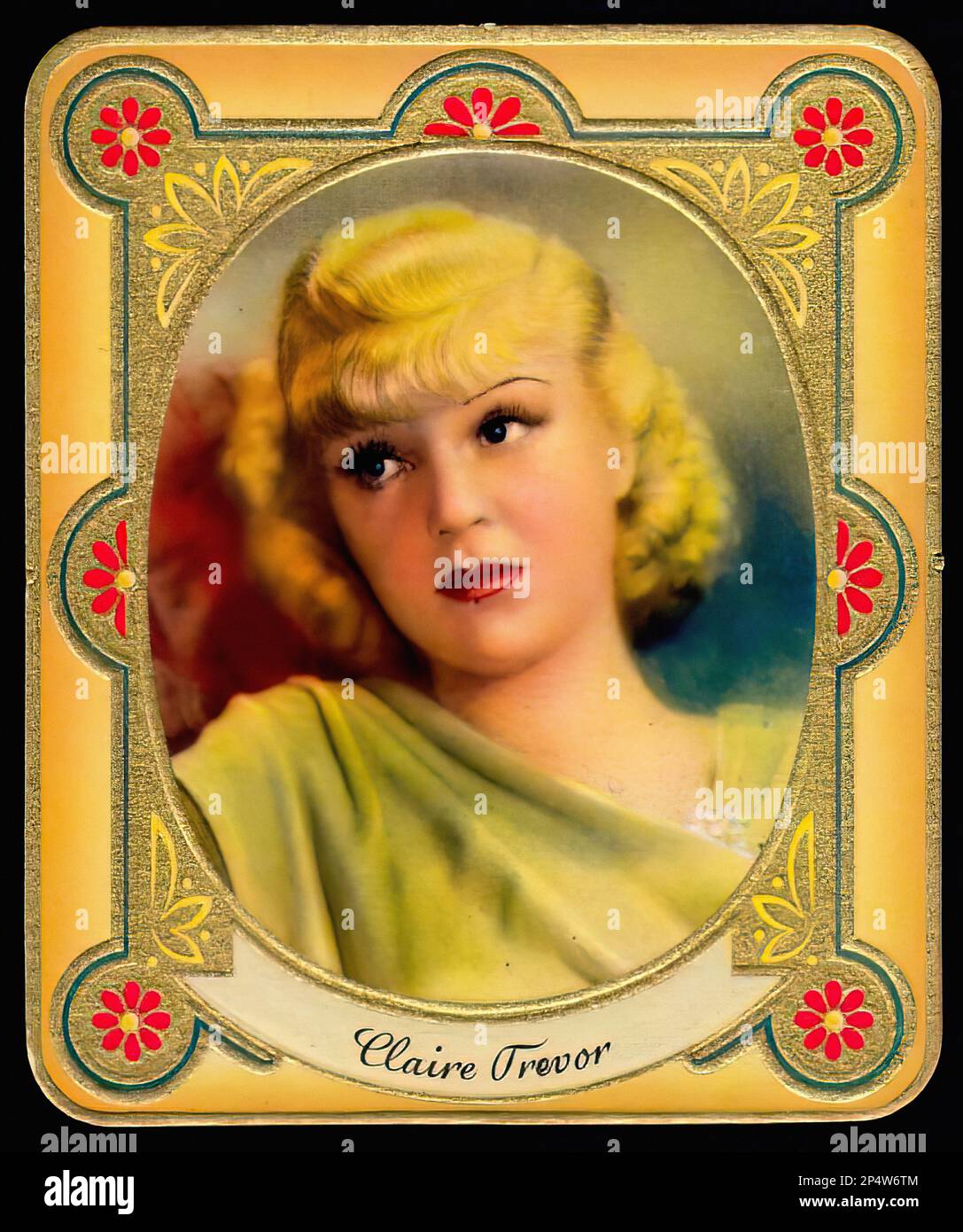 Portrait of Claire Trevor - Vintage German Cigarette Card Stock Photo ...