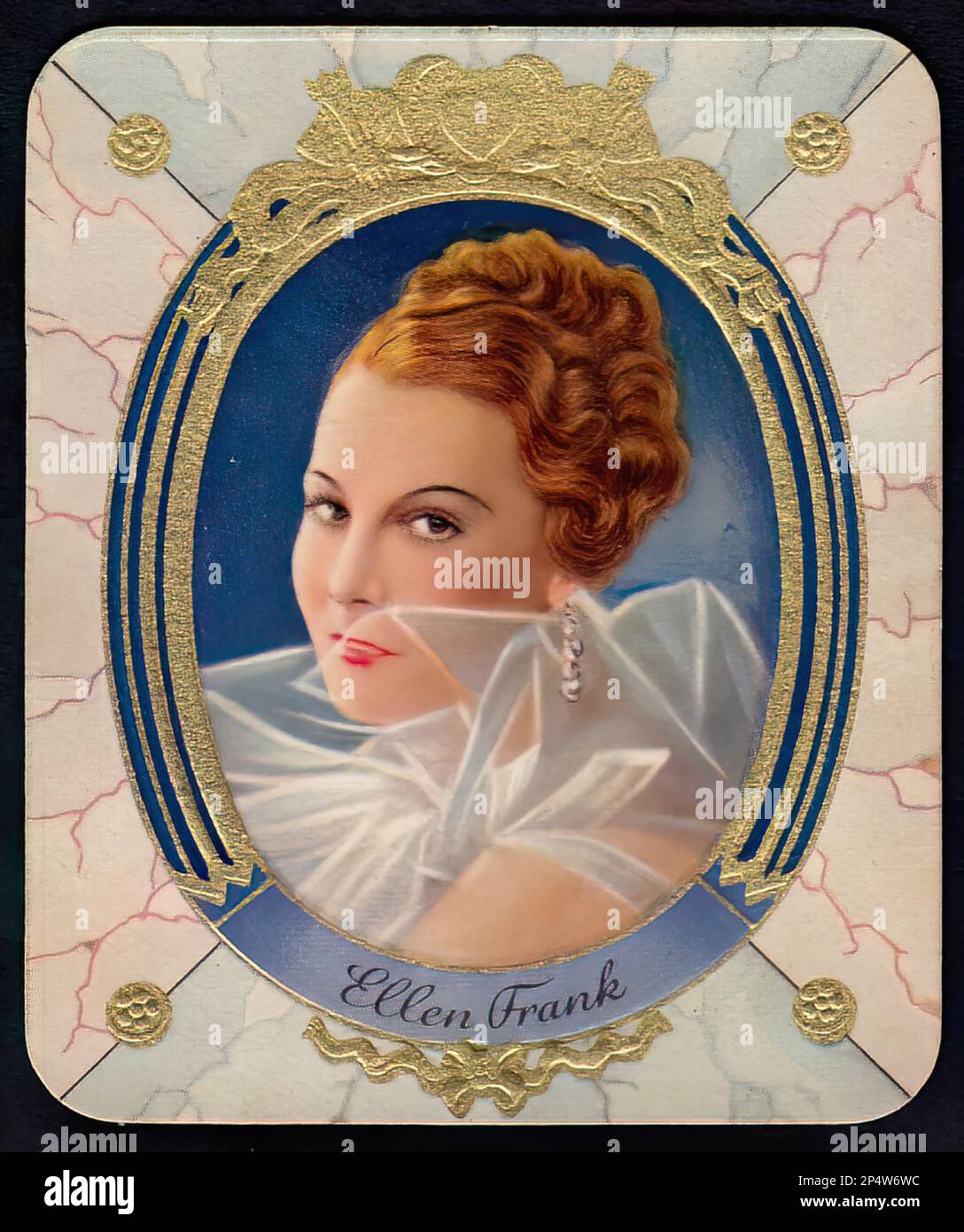 Portrait of actress Ellen Frank - Vintage German Cigarette Card Stock ...