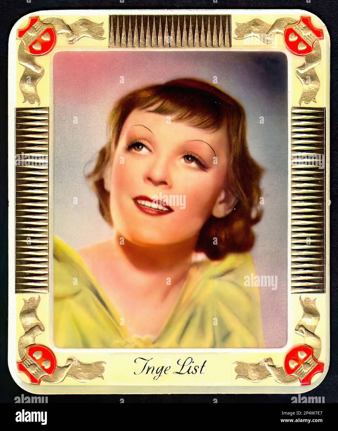 Portrait of actress Inge List - Vintage Cigarette Card Stock Photo - Alamy