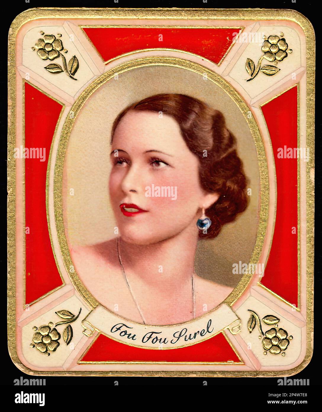 Portrait of Fou Fou Surel - Vintage German Cigarette Card Stock Photo ...