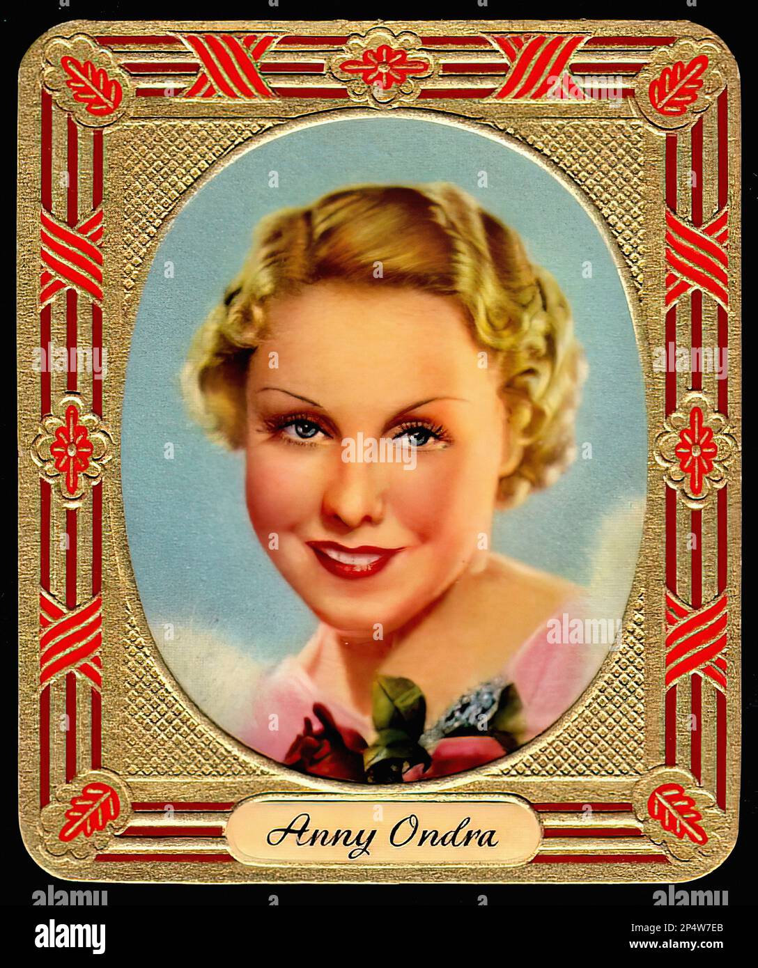Portrait of Anny Ondra - Vintage German Cigarette Card Stock Photo - Alamy