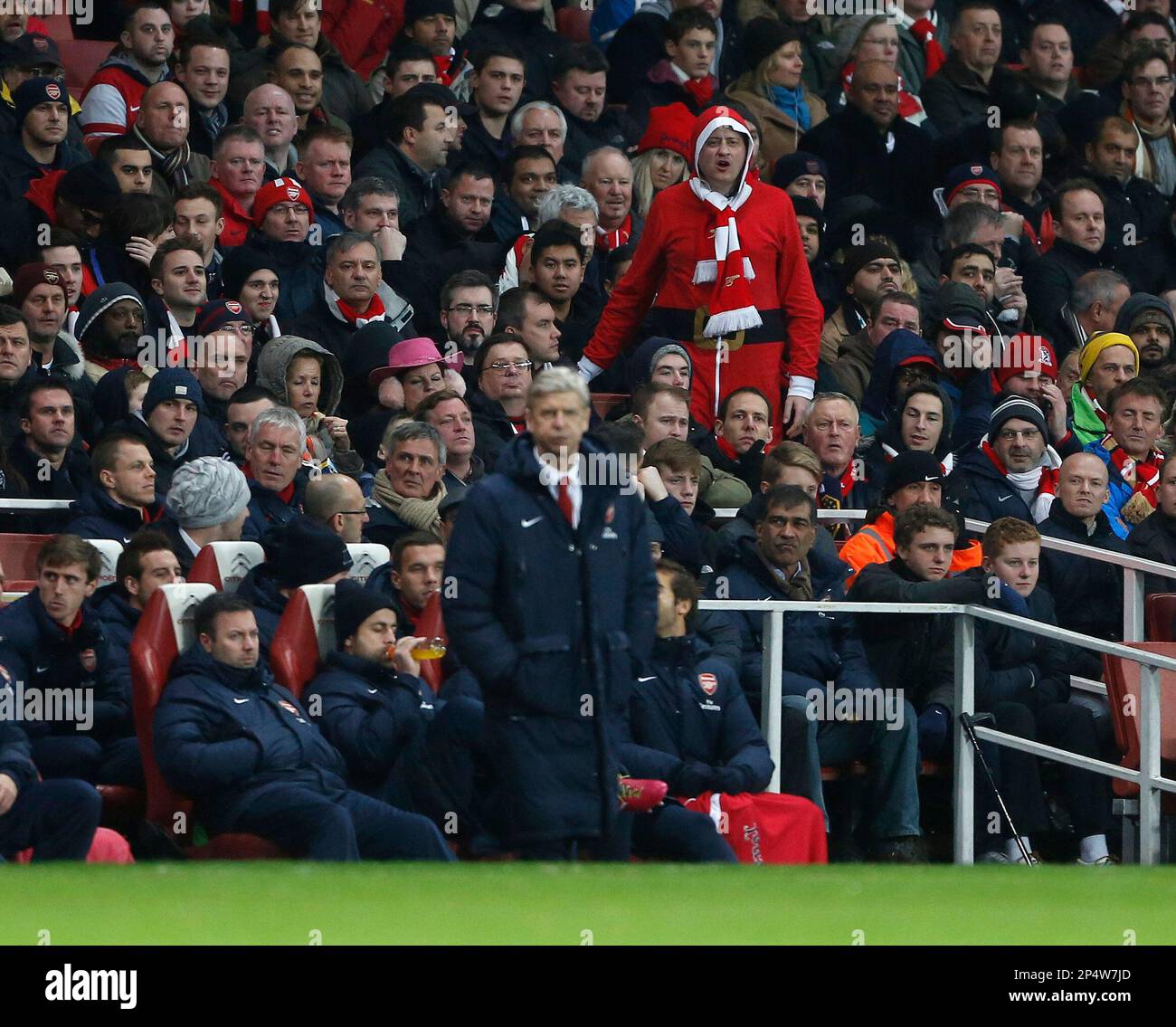 Dec. 23, 2014 - London, United Kingdom - An Arsenal fan dressed up as ...