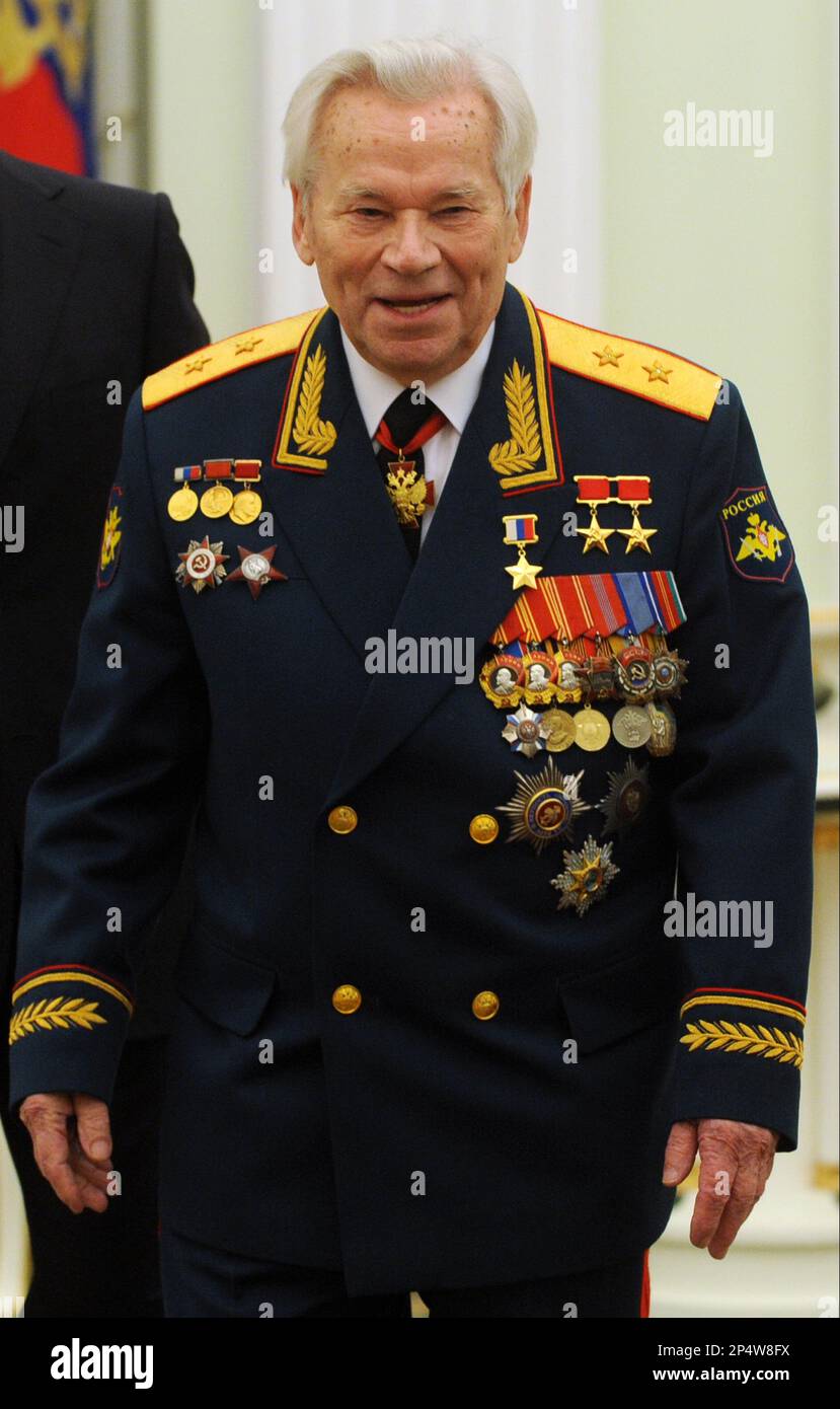 FILE In this Tuesday, Nov. 10, 2009 file photo Mikhail Kalashnikov, who ...