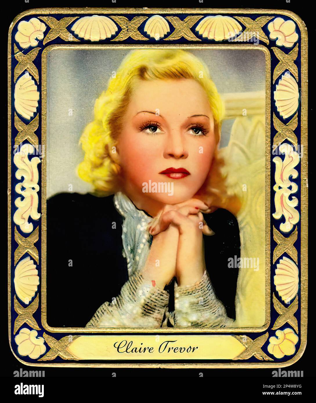 Portrait of Claire Trevor - Vintage German Cigarette Card 01 Stock ...