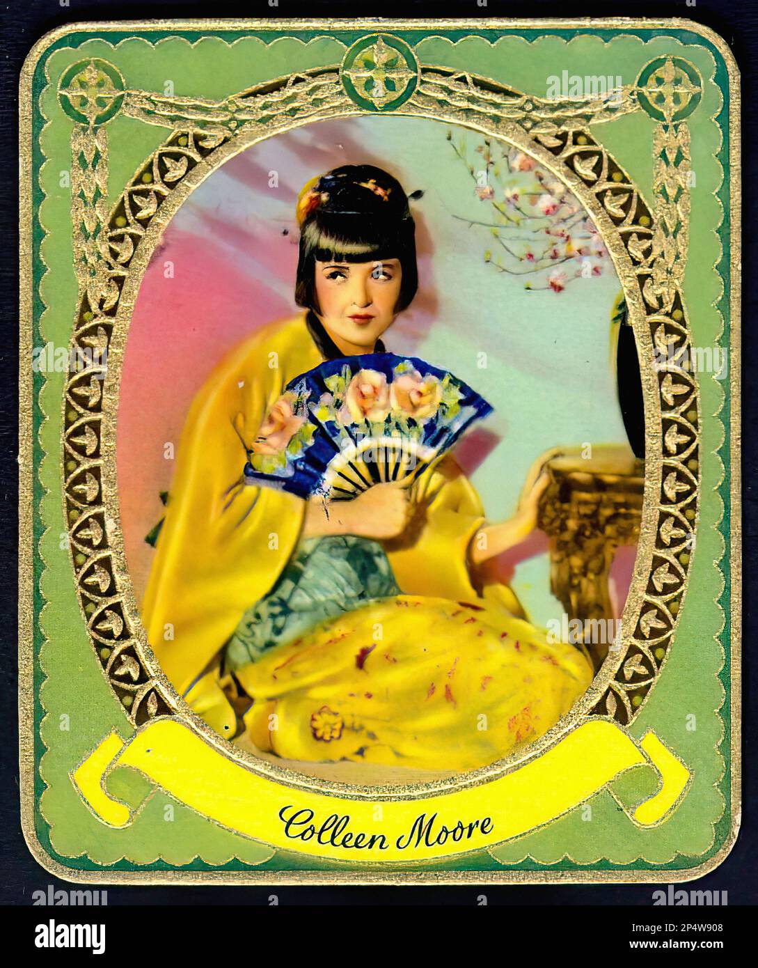 Portrait of Colleen Moore - Vintage German Cigarette Card Stock Photo ...