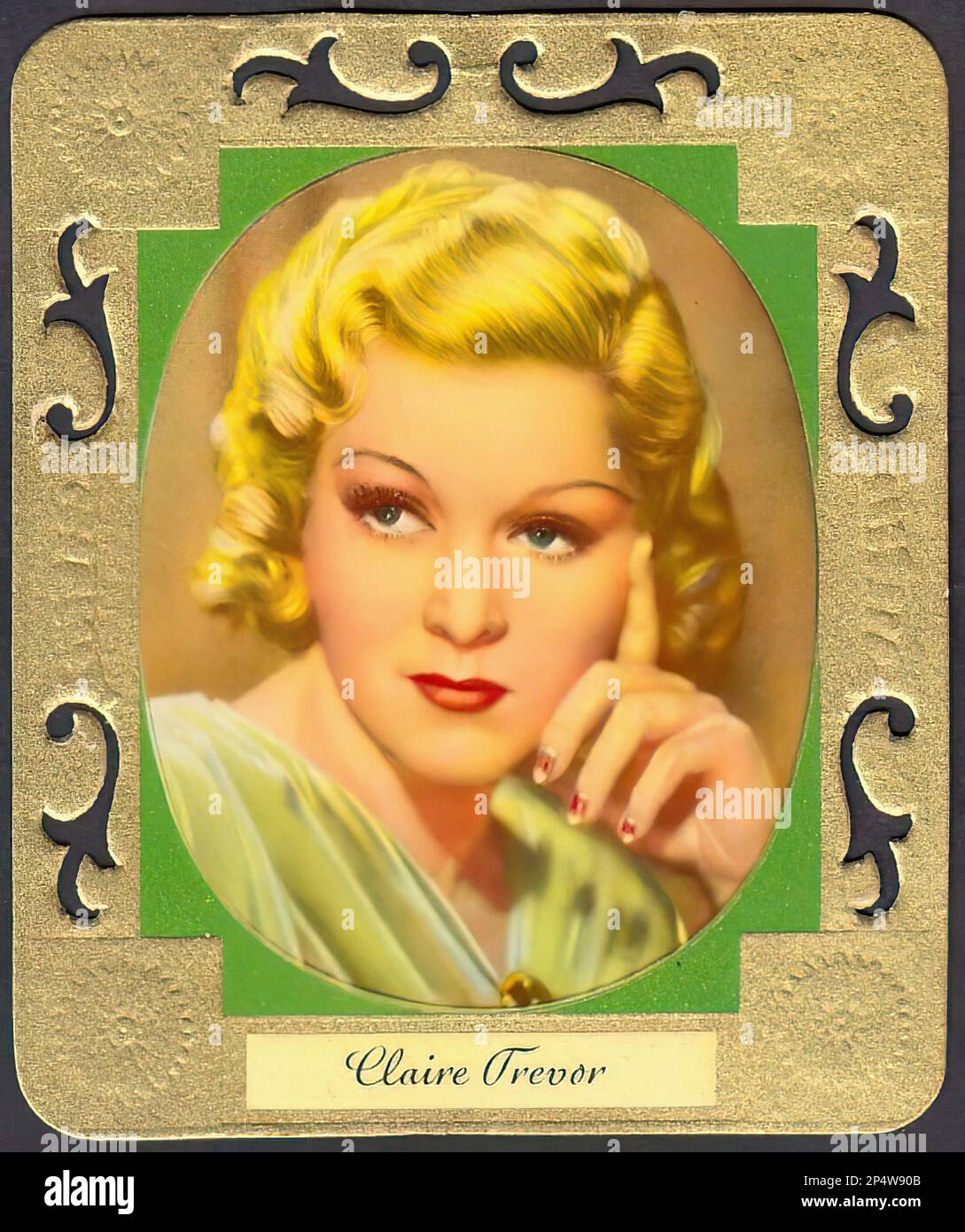 Portrait of Claire Trevor - Vintage German Cigarette Card 06 Stock ...