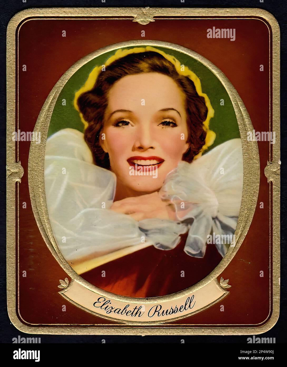 Portrait of Elizabeth Russell - Vintage German Cigarette Card Stock ...