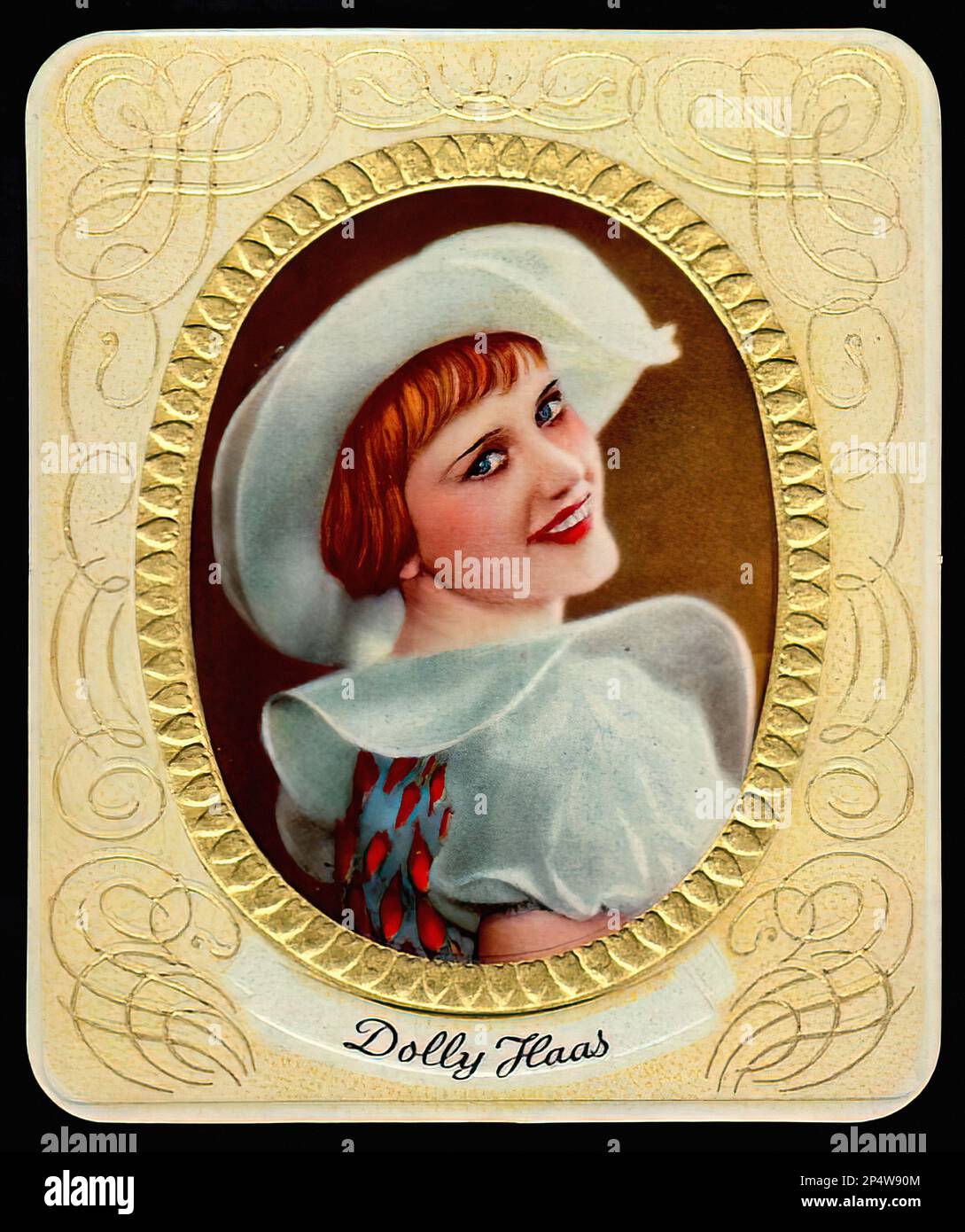 Portrait of Dolly Haas - Vintage German Cigarette Card 01 Stock Photo ...