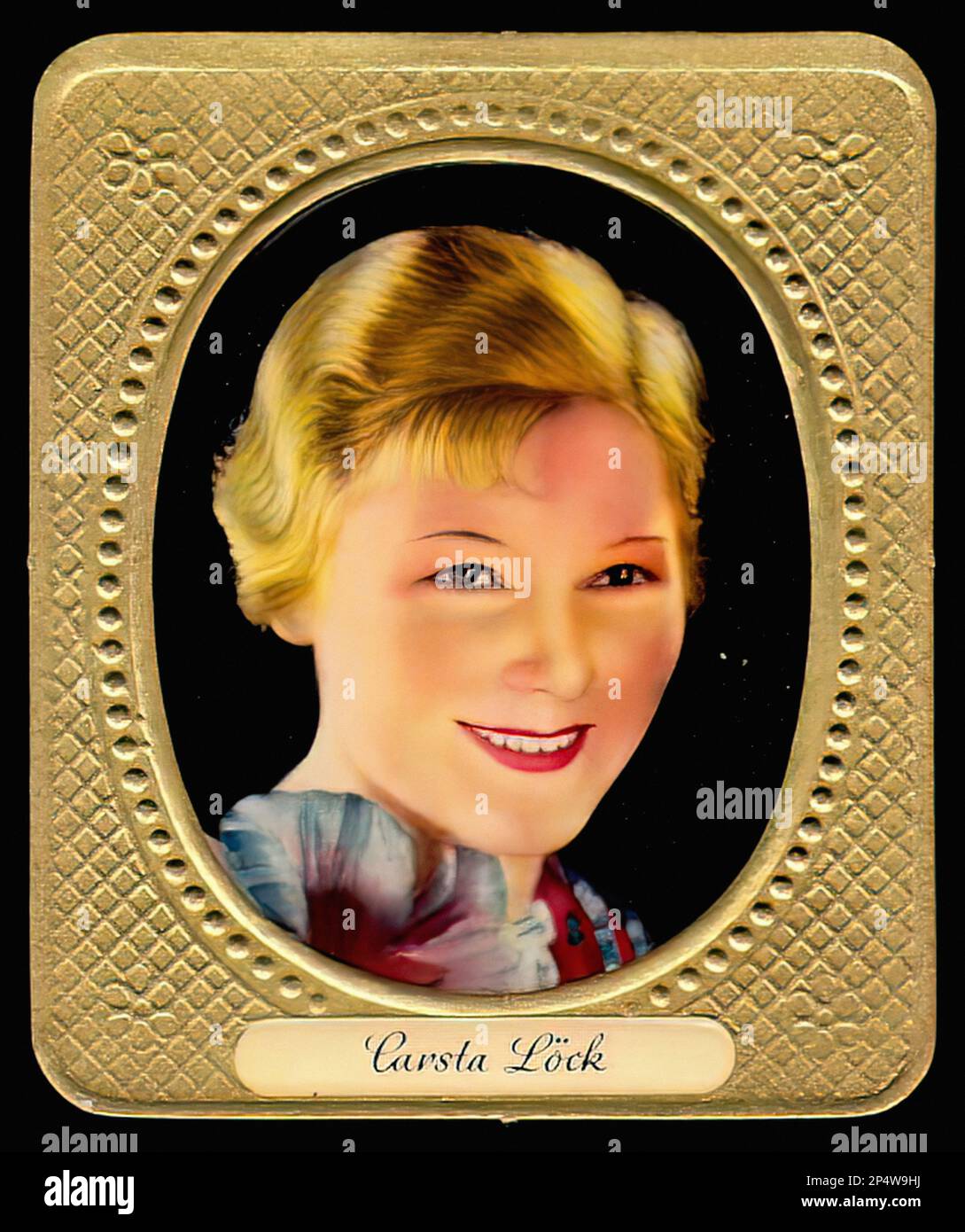 Portrait of actress Carsta Löck - Vintage German Cigarette Card Stock ...