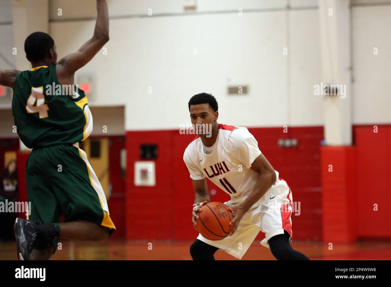 Long Island Lutheran Crusaders Devonte Green #11 in action against the ...