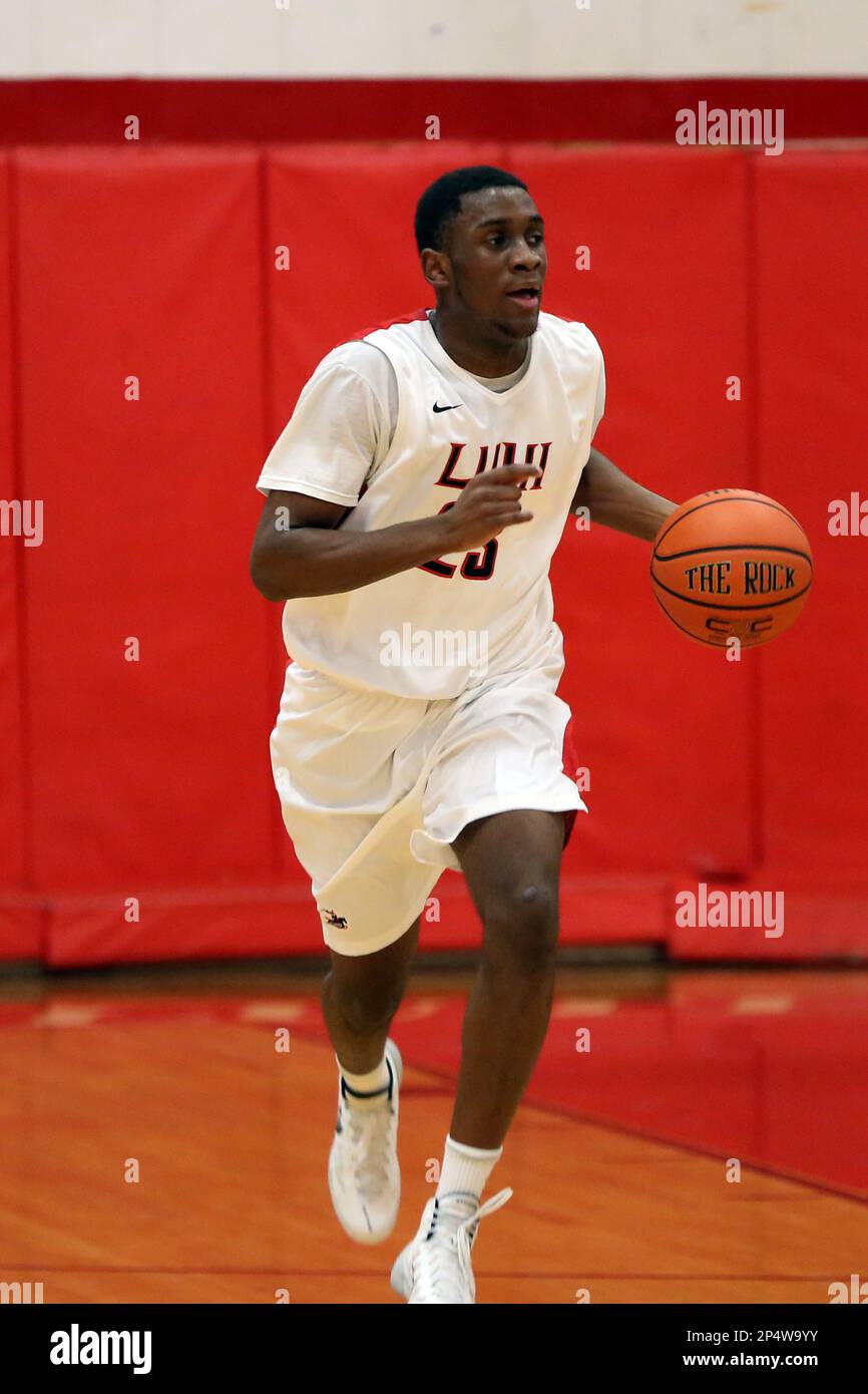 Long Island Lutheran Crusaders Marvin Prochet #23 in action against the ...