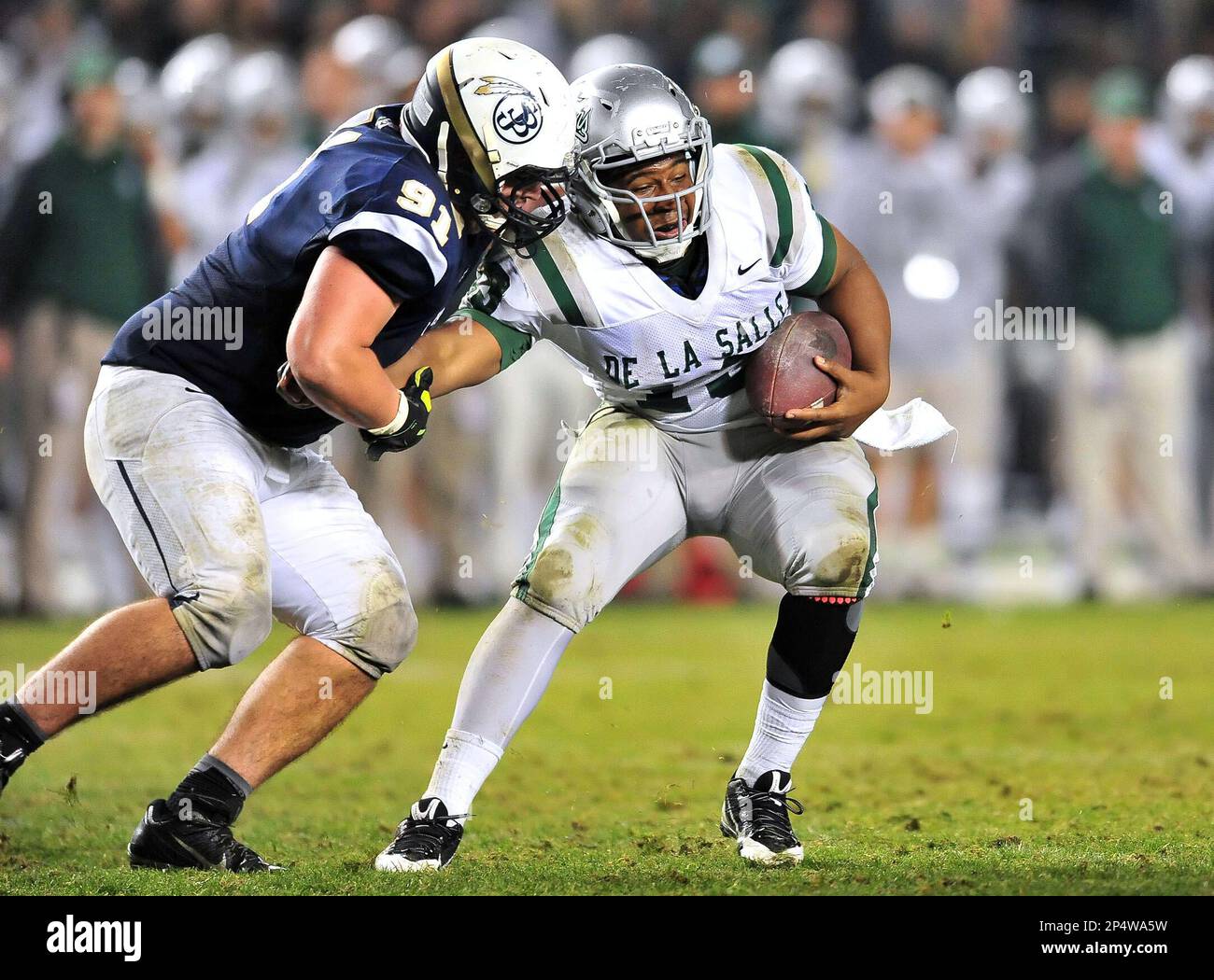 December 21, 2013 Carson, CA.Saint John Bosco Braves defensive lineman ...