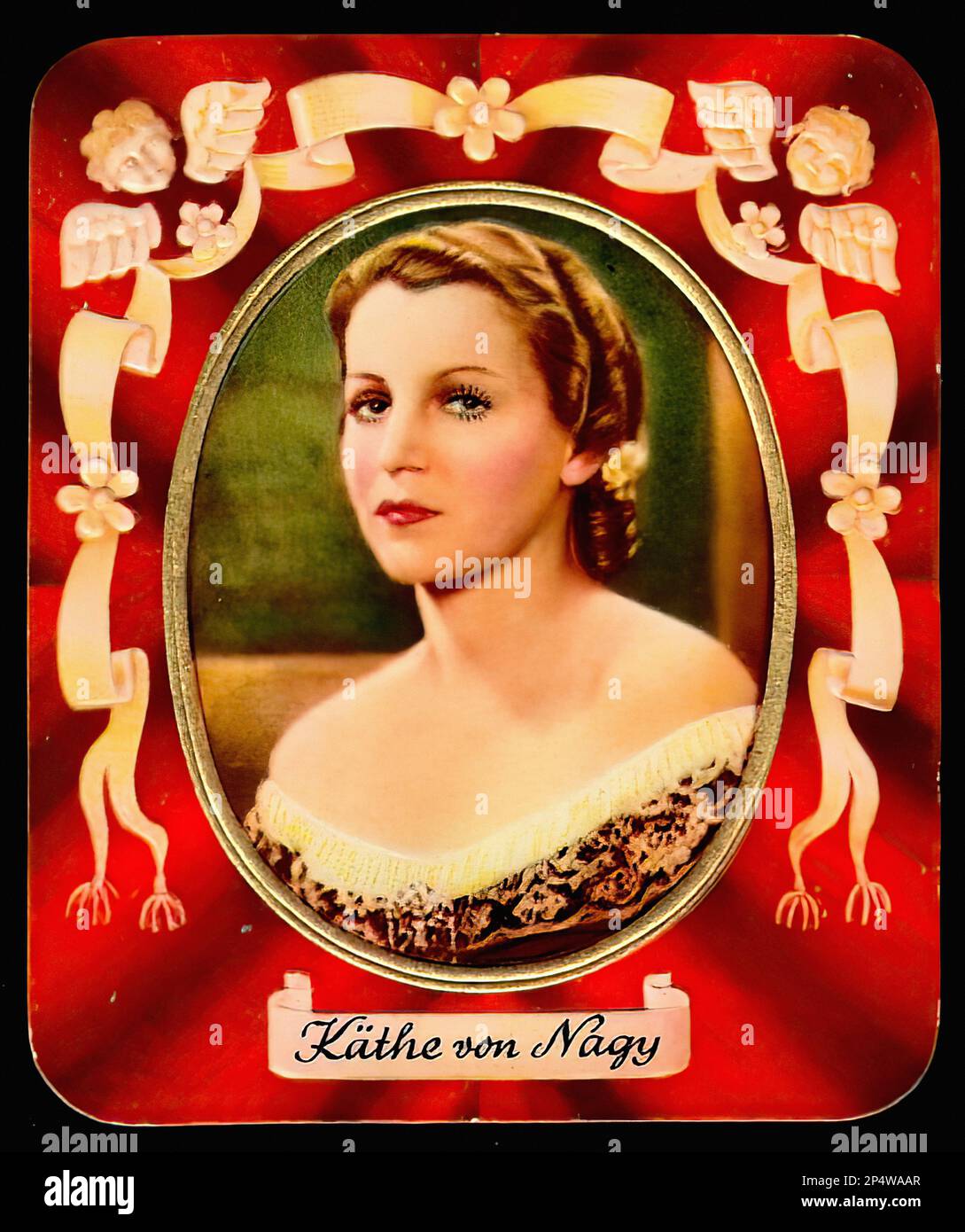 Portrait of Kathe von Nagy - Vintage German Cigarette Card 05 Stock ...