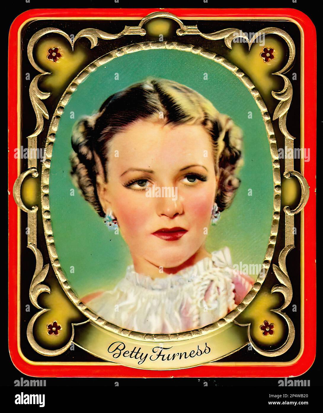 Portrait of Betty Furness - Vintage German Cigarette Card Stock Photo ...