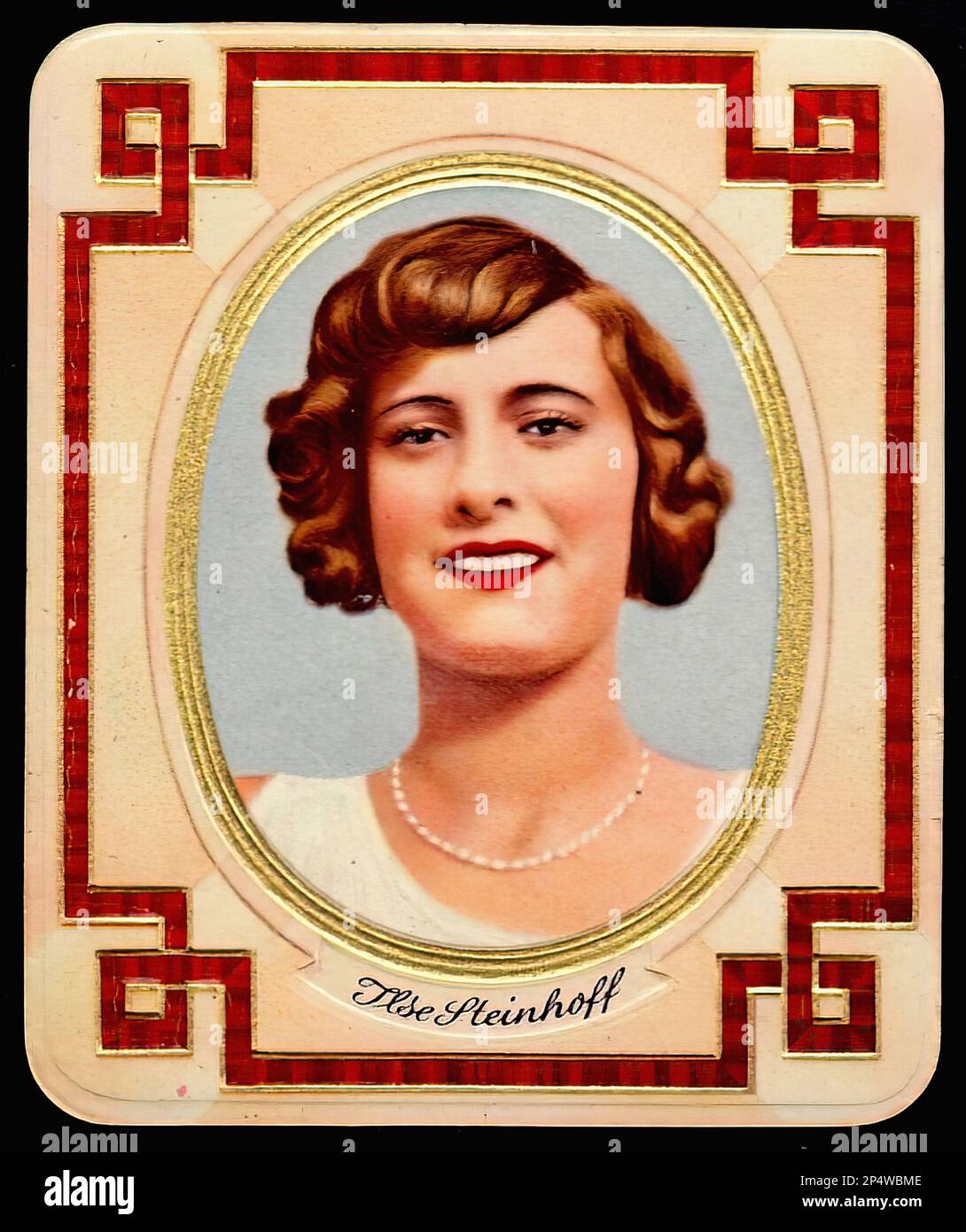 Portrait of Ilse Steinhoff - Vintage German Cigarette Card Stock Photo ...