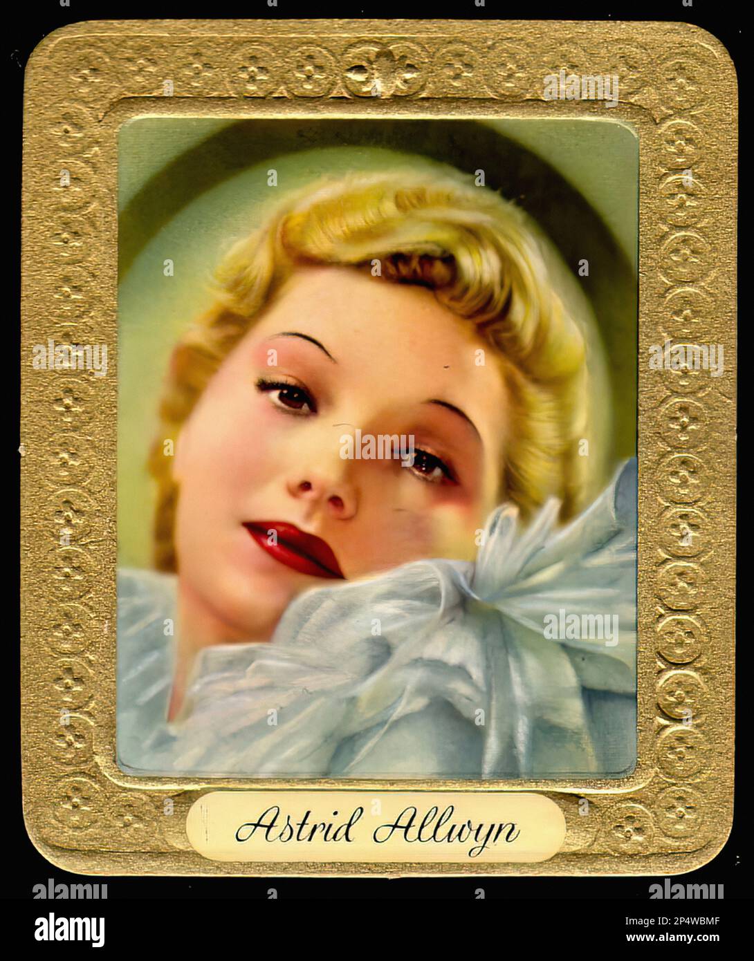 Portrait of Astrid Allwyn - Vintage German Cigarette Card Stock Photo ...