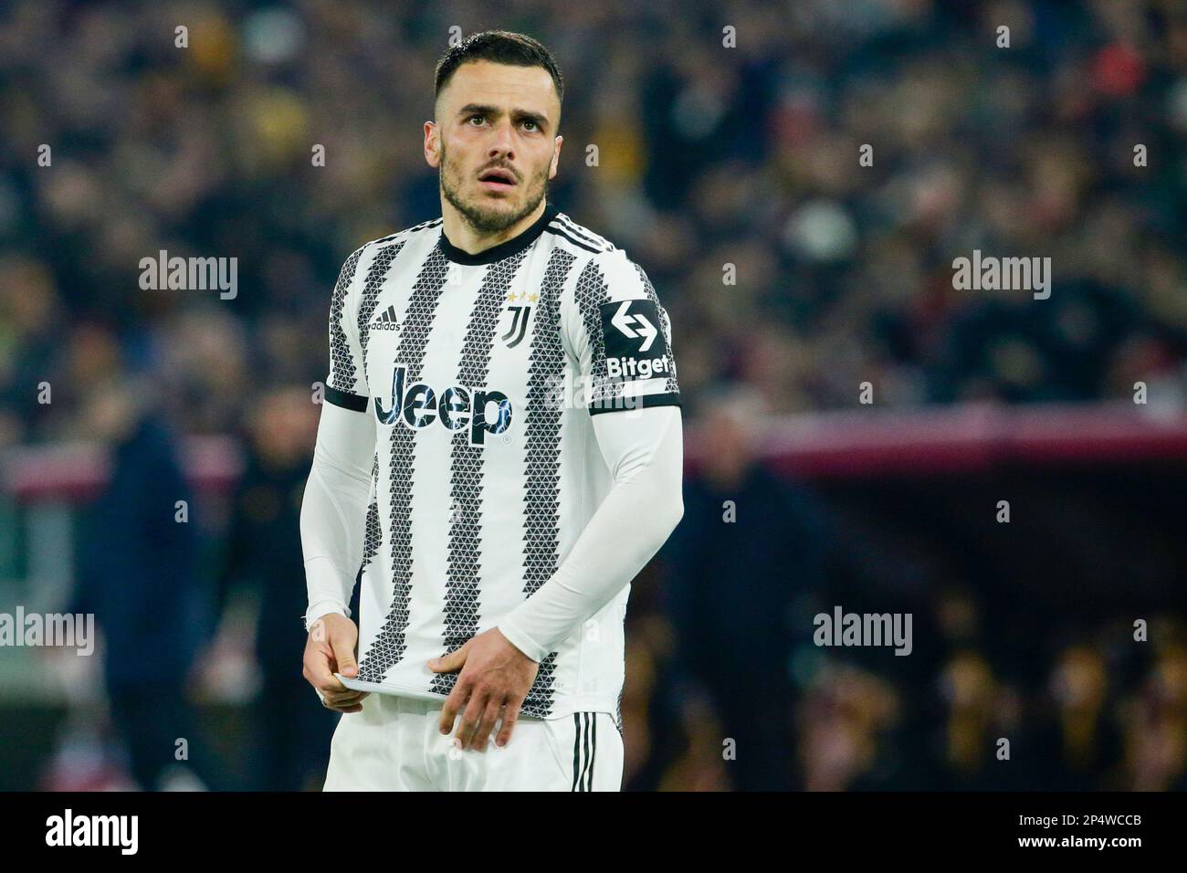 Juventus' Serbian midfielder Filip Kostic looks during the Serie A ...
