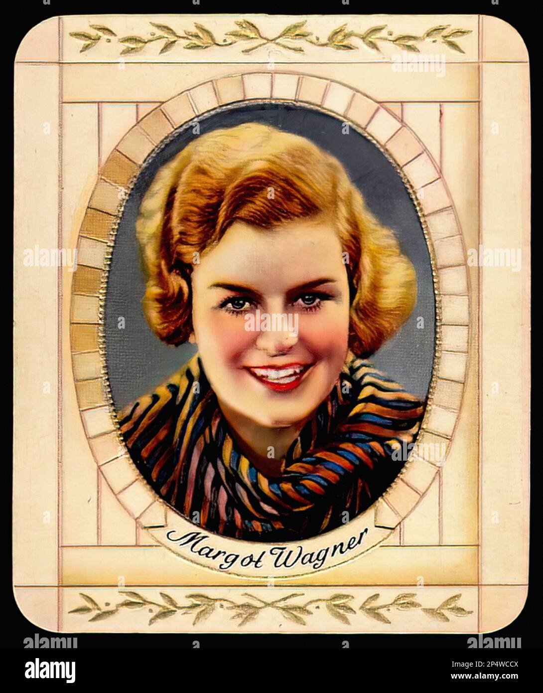 Portrait of actress Margot Wagner - Vintage Cigarette Card Stock Photo - Alamy