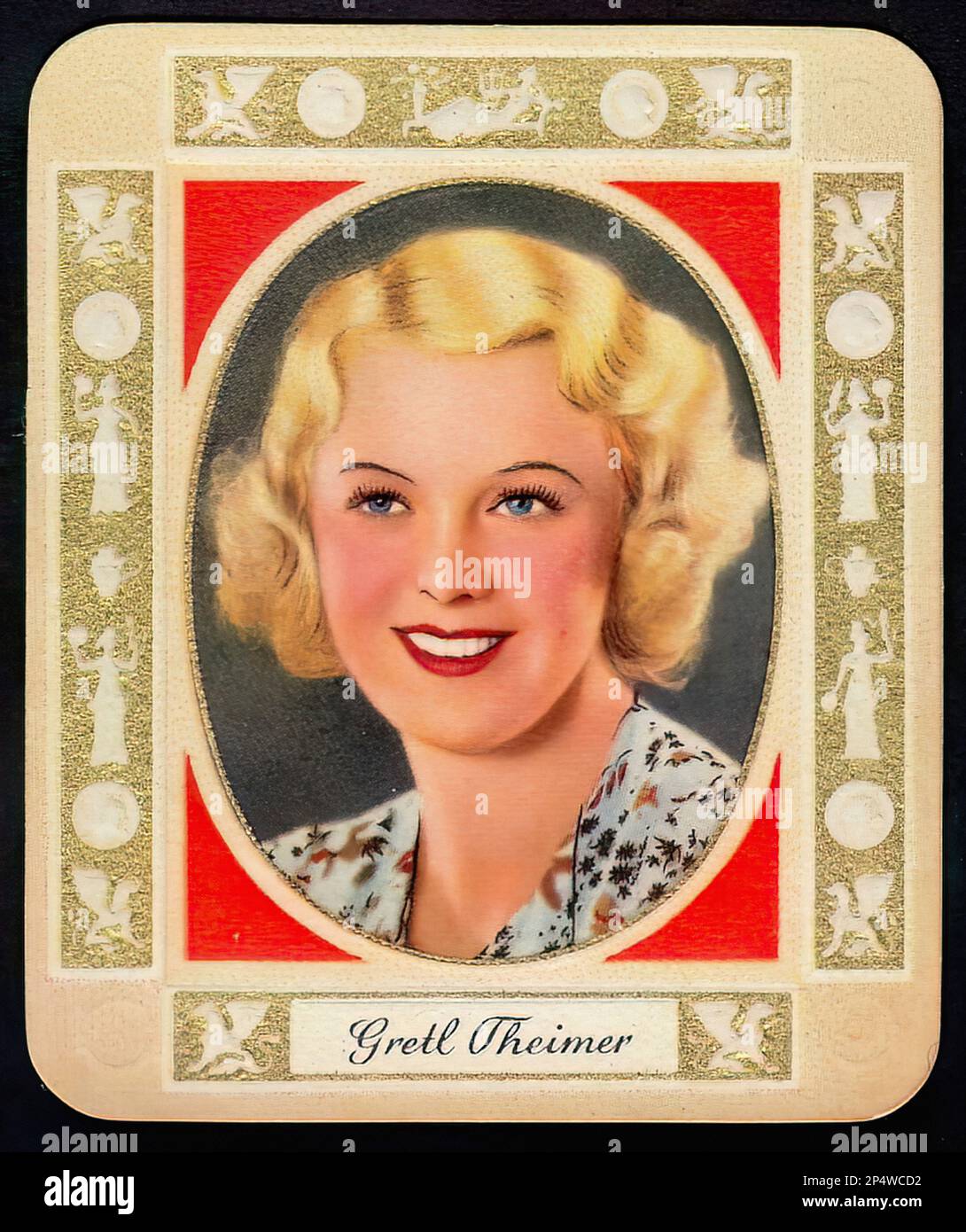 Portrait of actress Gretl Theimer - Vintage German Cigarette Card 02 Stock Photo - Alamy