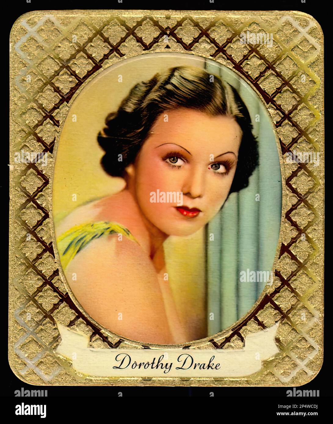 Portrait of Dorothy Drake - Vintage German Cigarette Card Stock Photo ...