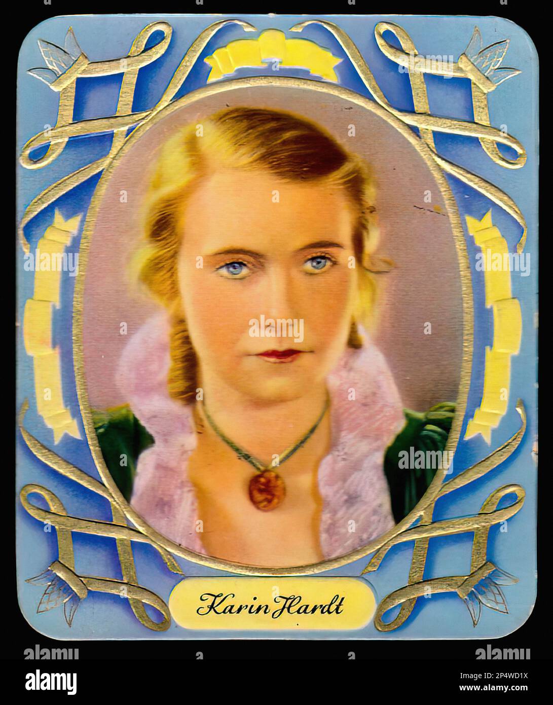 Portrait of Karin Hardt - Vintage German Cigarette Card 03 Stock Photo ...