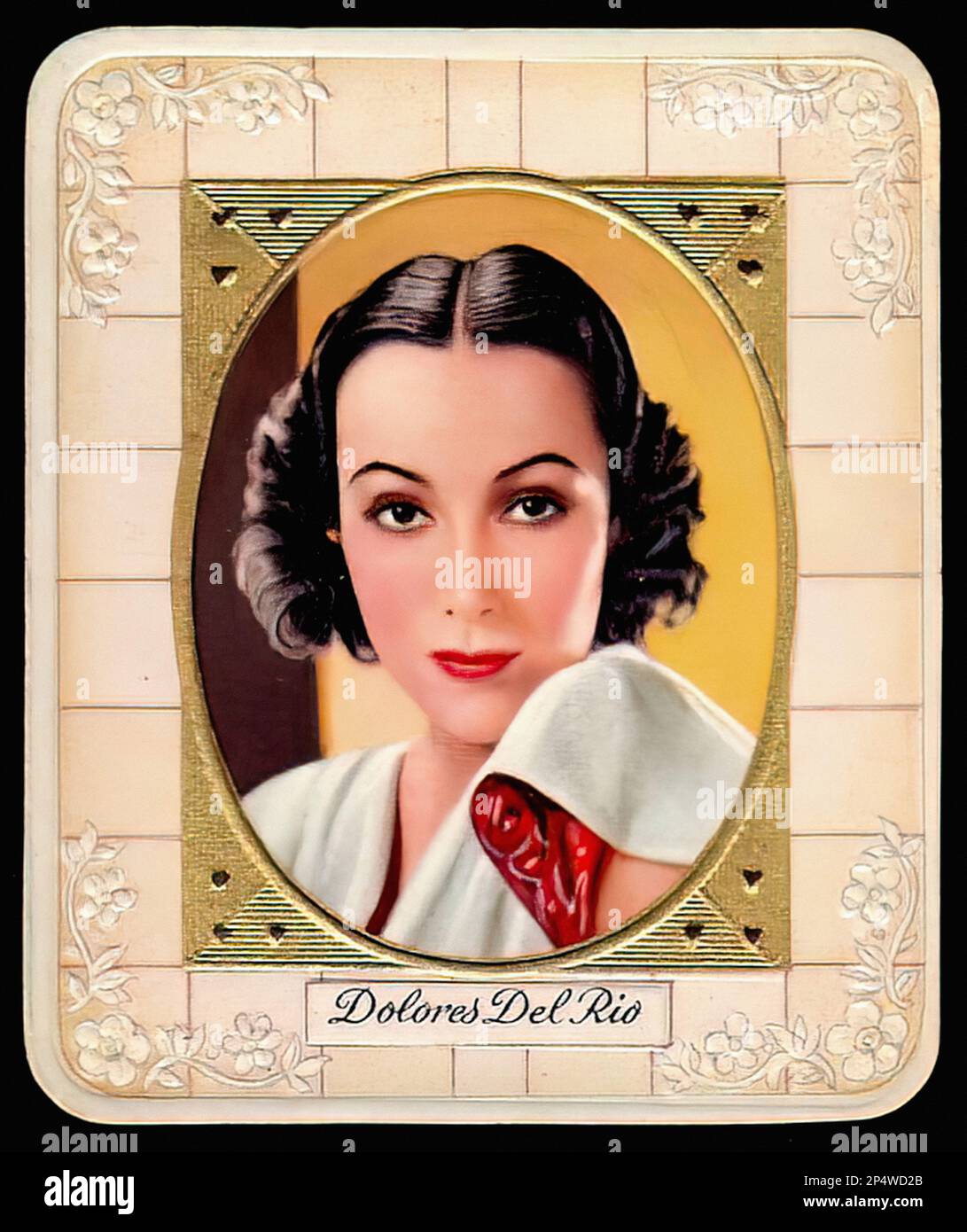 Portrait of Dolores del Rio - Vintage German Cigarette Card Stock Photo ...