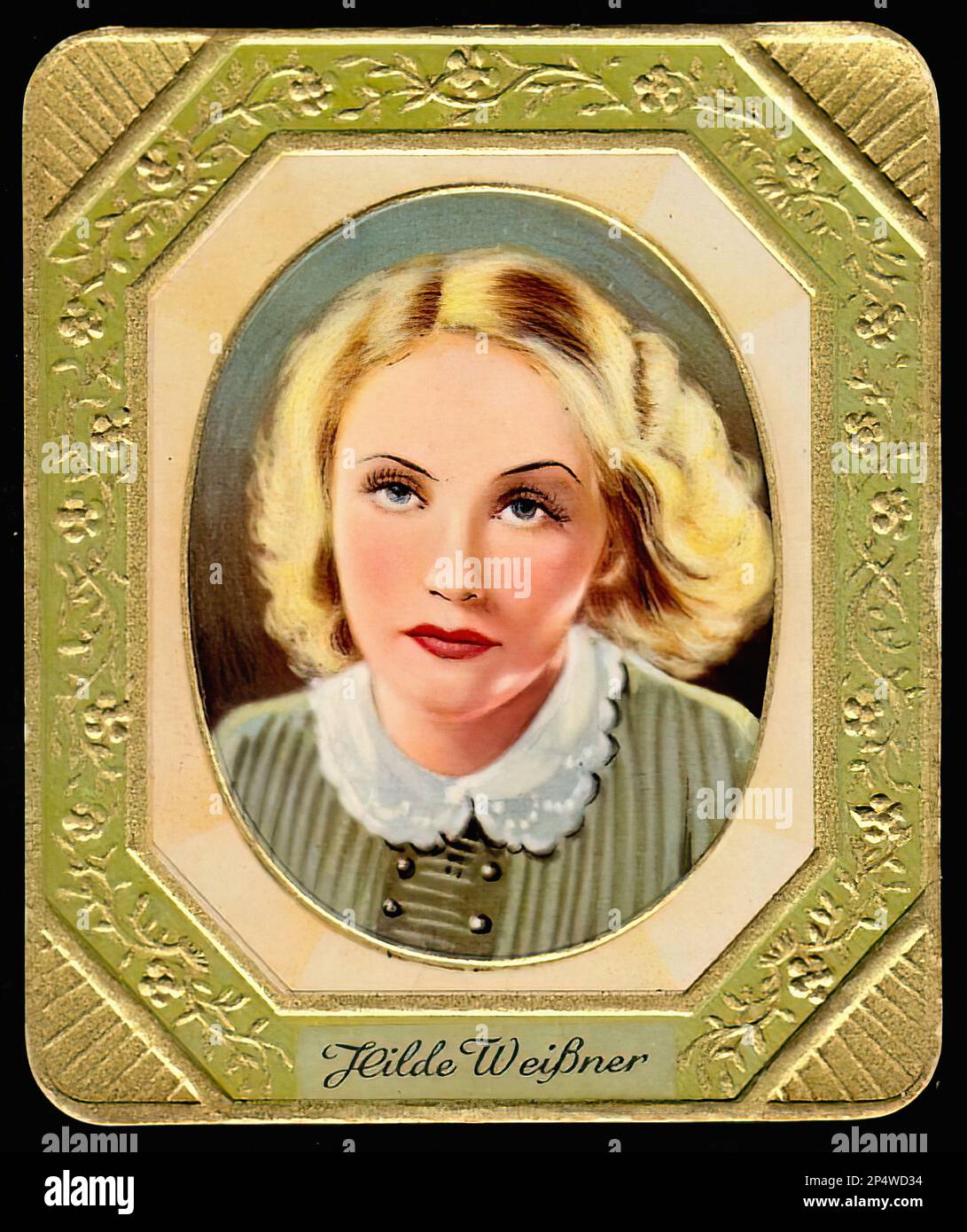 Portrait of Hilde Weissner - Vintage German Cigarette Card 04 Stock ...