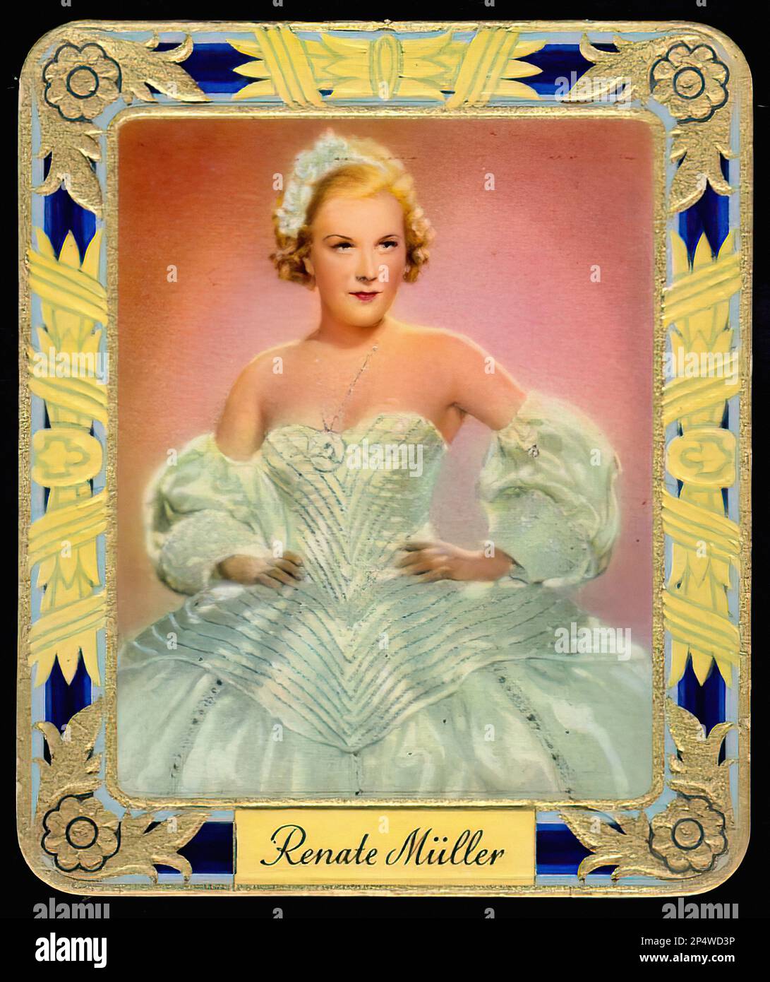 Portrait of Renate Muller - Vintage German Cigarette Card Stock Photo ...